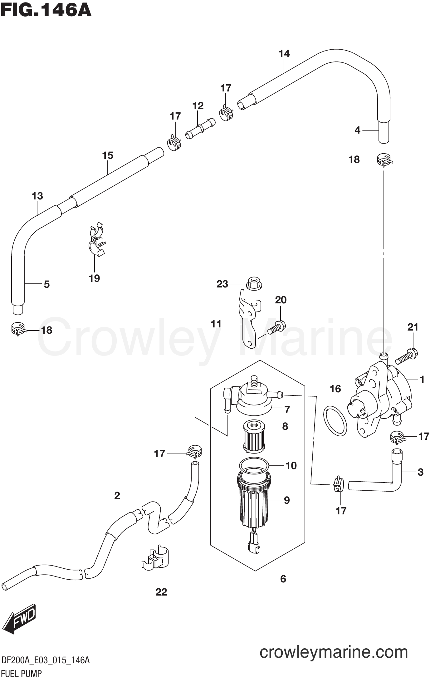 FUEL PUMP - Serial Range Four-Stroke Outboard 200 DF200AZ 510001 ...