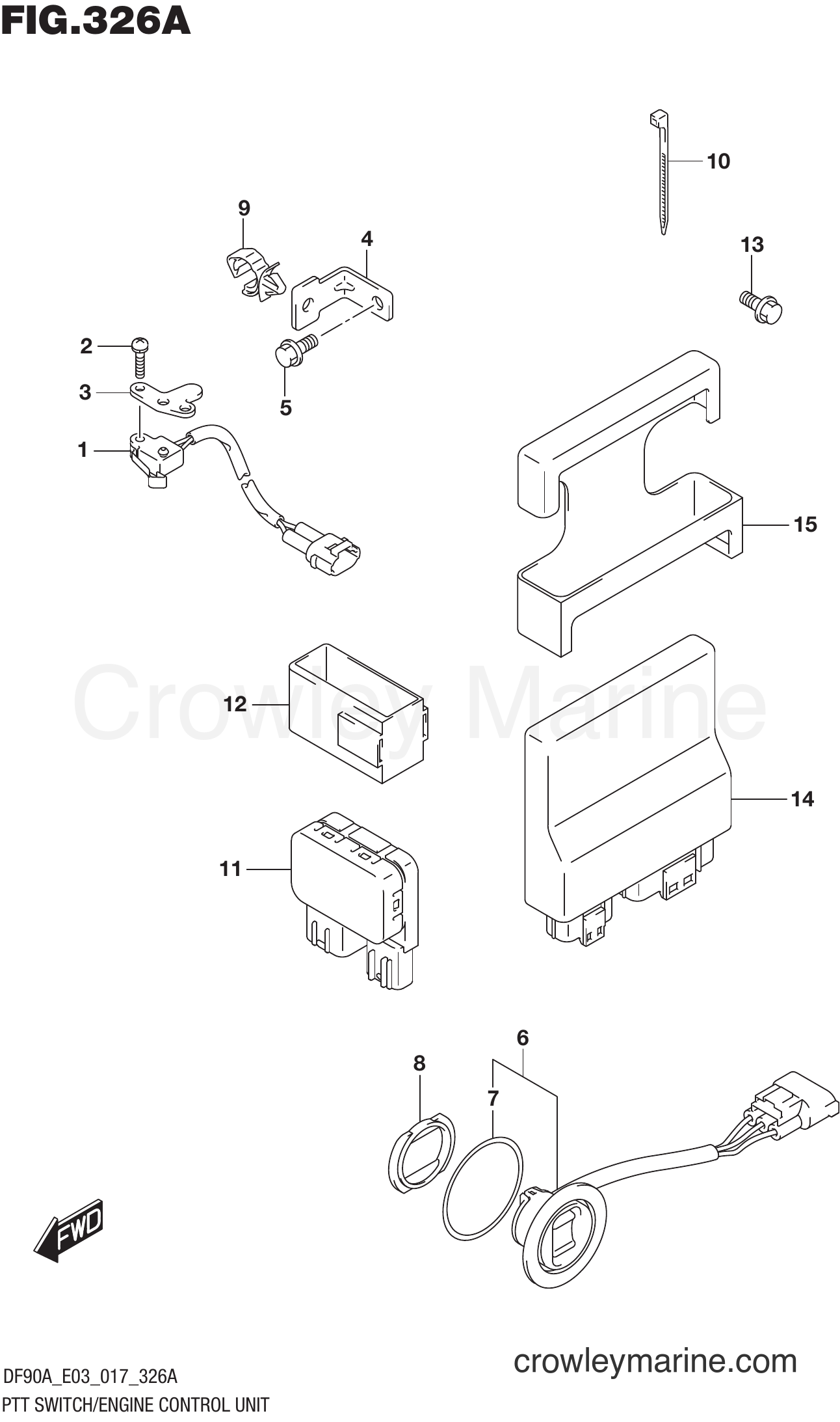 PTT SWITCH/ENGINE CONTROL UNIT (DF70A E03) - Serial Range Four-Stroke ...