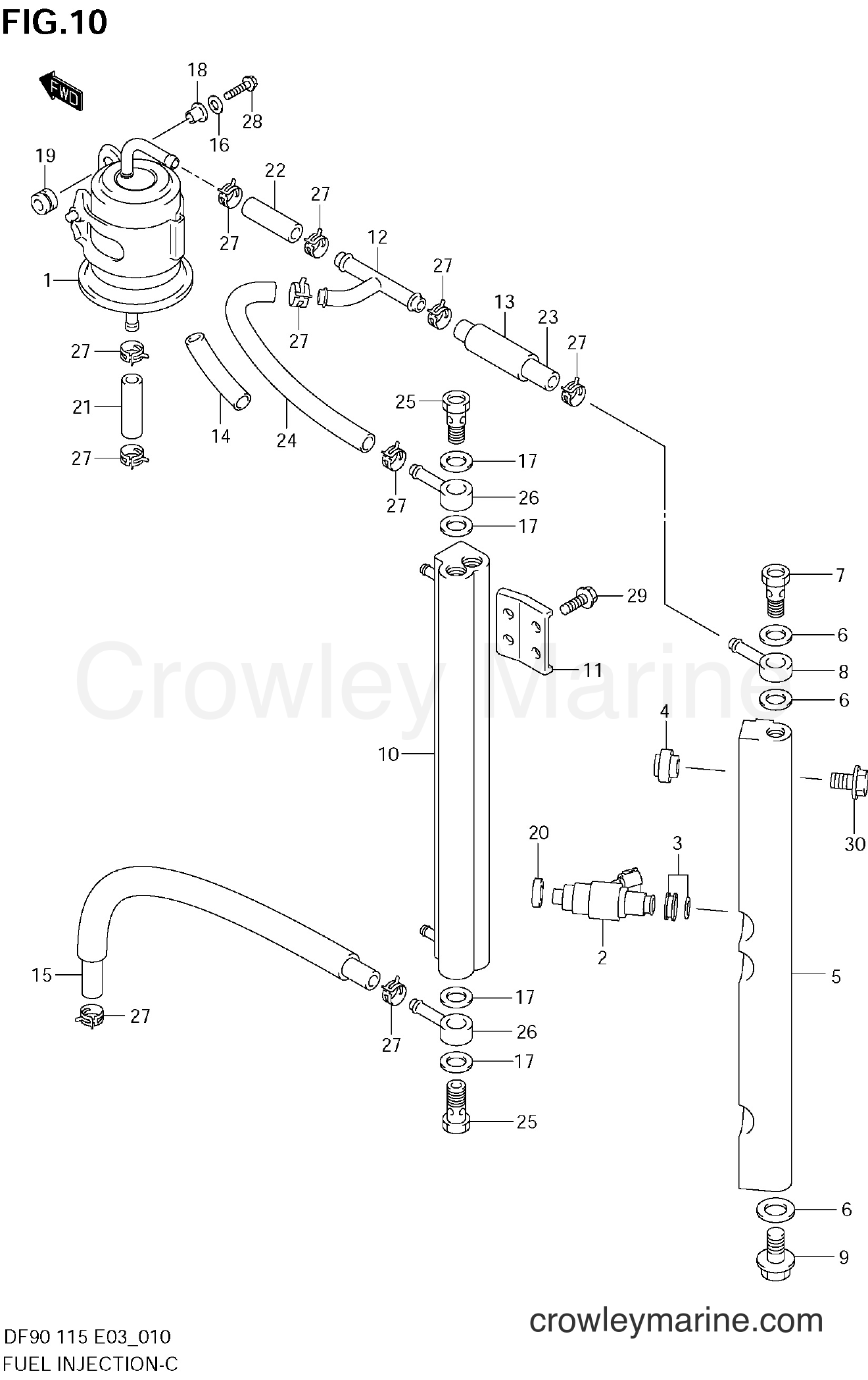 FUEL INJECTOR - 2001 Four-Stroke Outboard 115 DF115 | Crowley Marine