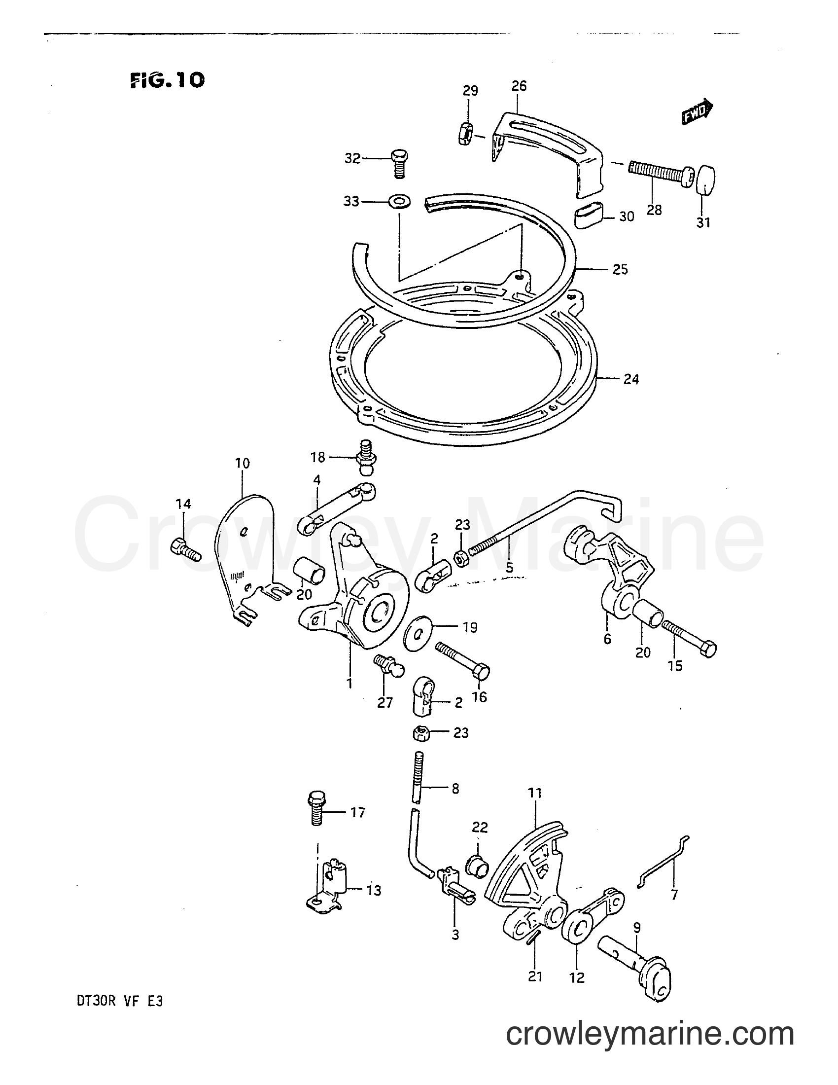THROTTLE CONTROL - 1983 Two-Stroke Outboard 30 DT30 | Crowley Marine