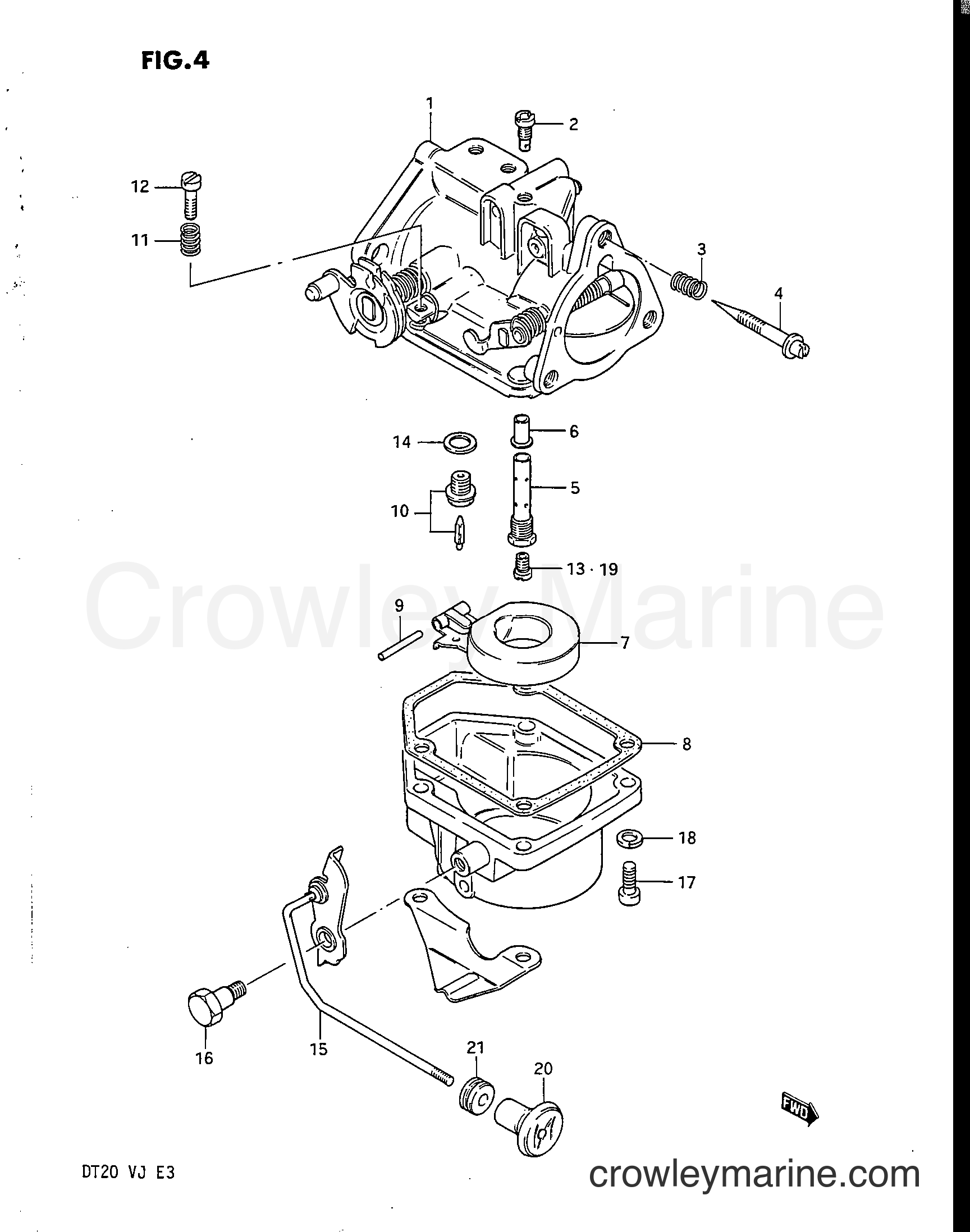CARBURETOR - 1986 Two-Stroke Outboard 20 DT20 | Crowley Marine
