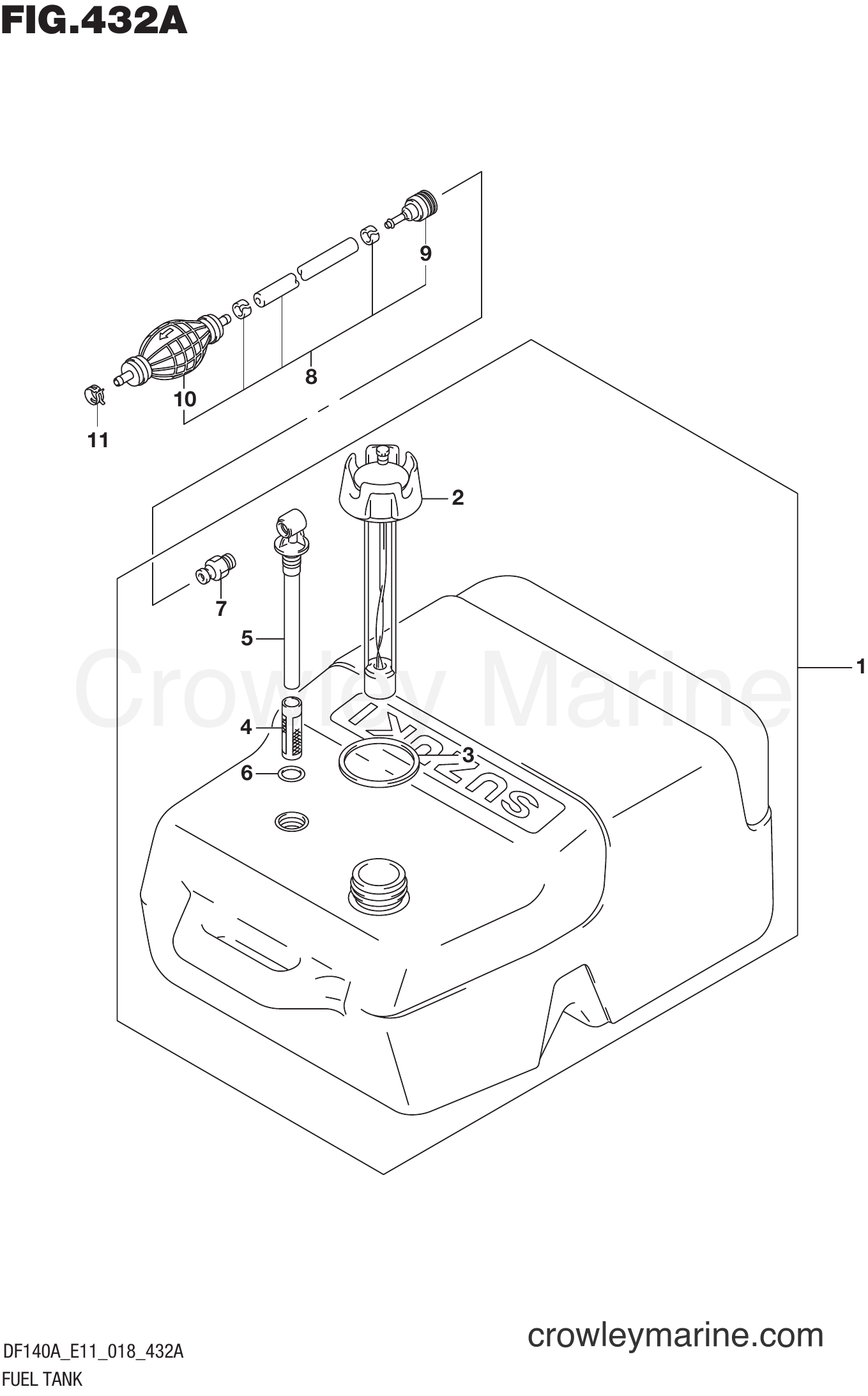 FUEL TANK (E40) - Serial Range Four-Stroke Outboard 100 DF100AT 810001 ...