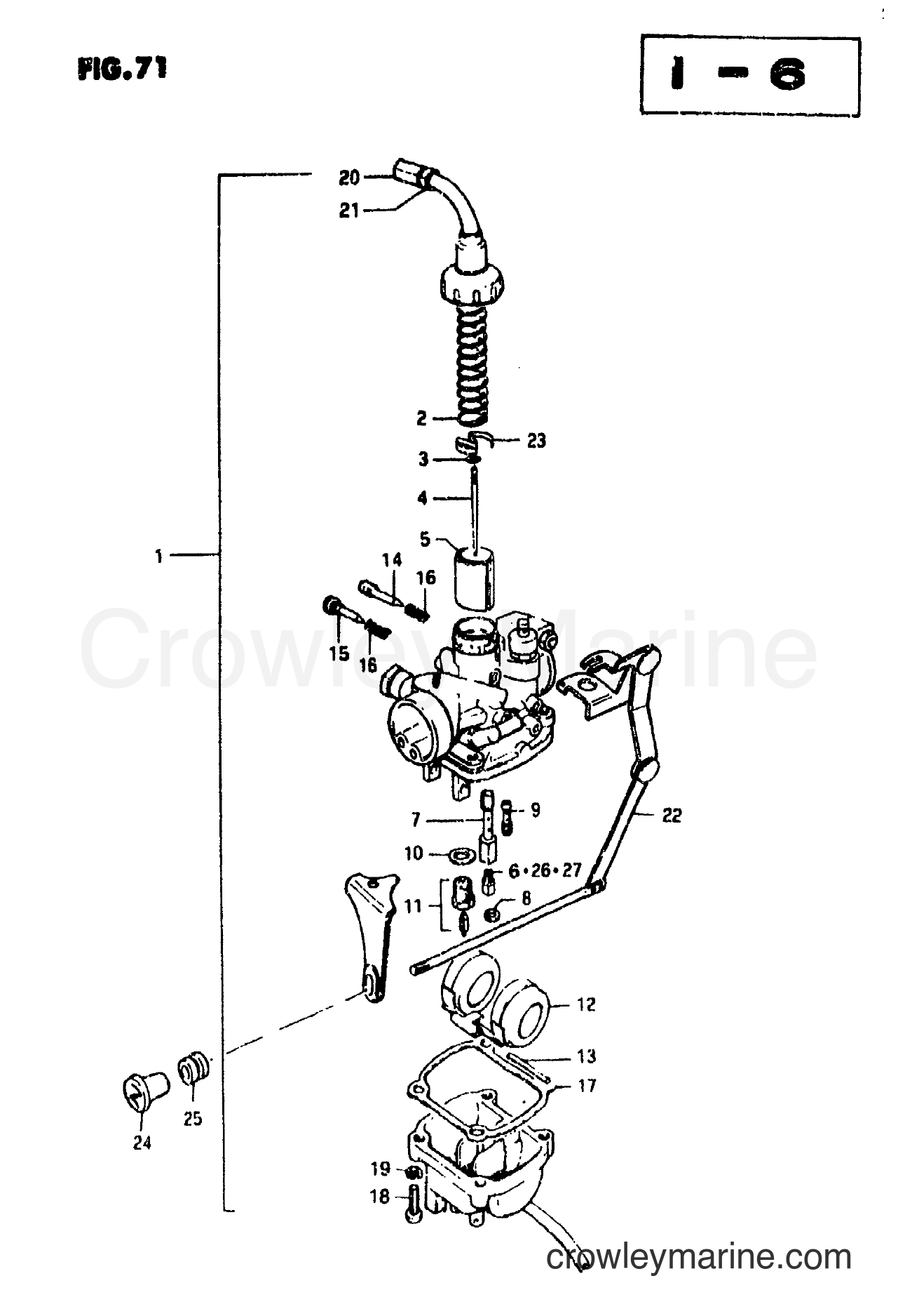 CARBURETOR (DT7,5) - 1977 Two-Stroke Outboard 2 DT2 | Crowley Marine