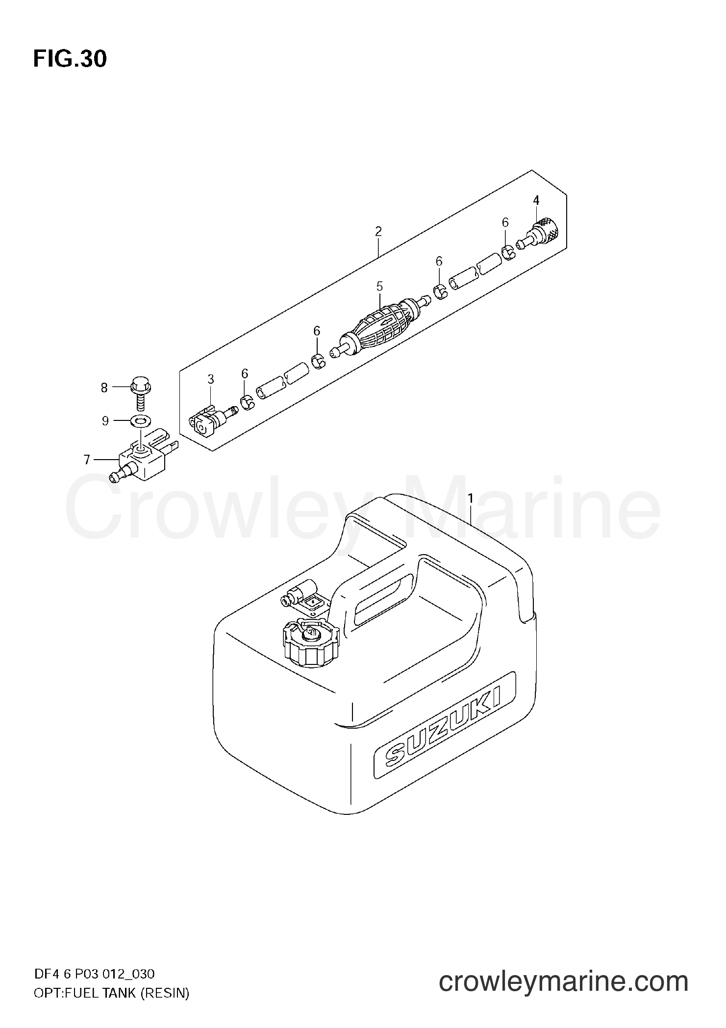 OPT:FUEL TANK (RESIN) (DF4) - Serial Range Four-Stroke Outboard 4 DF4 ...