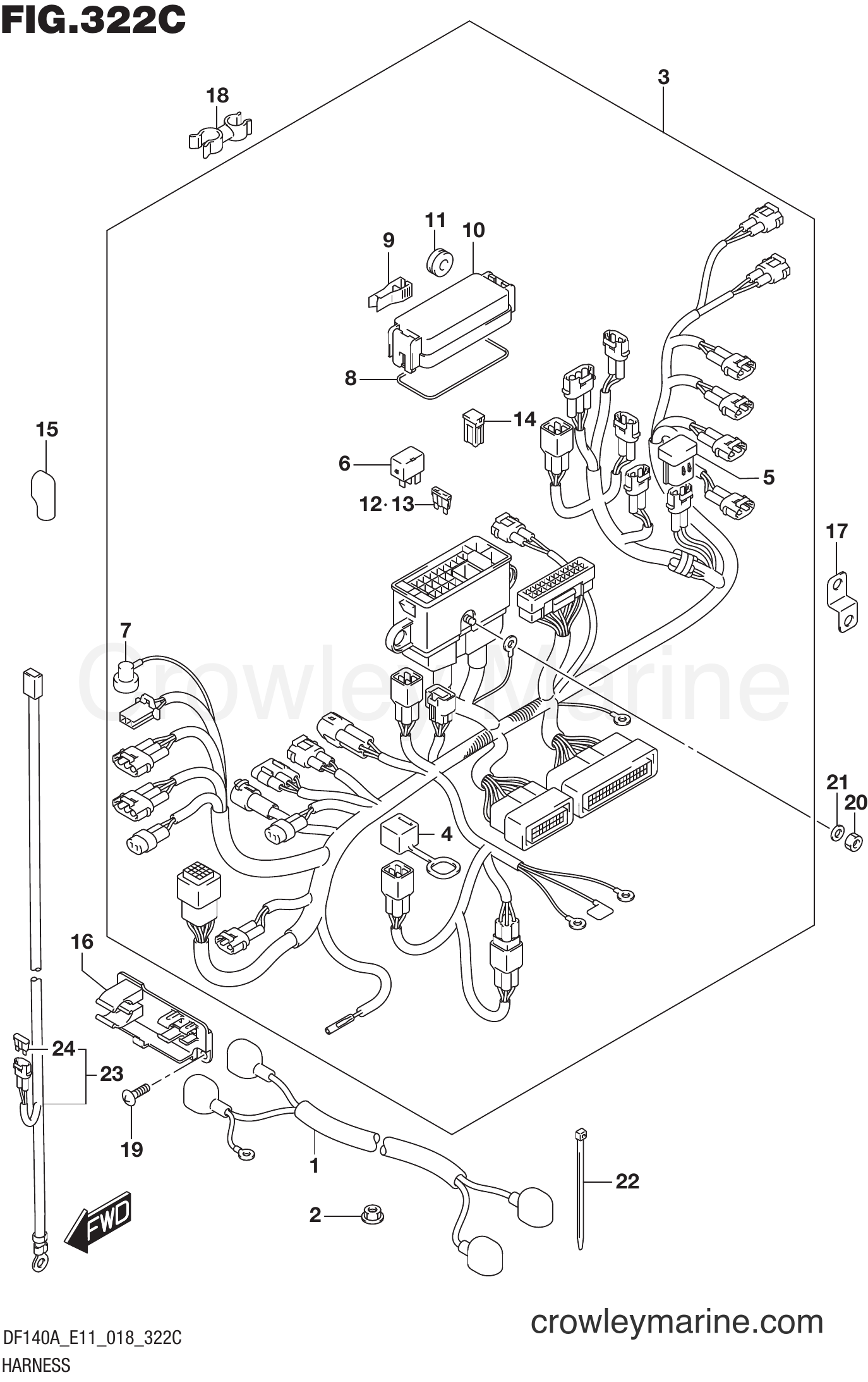 HARNESS (DF140AT)(DF140AZ) - Serial Range Four-Stroke Outboard 115 ...
