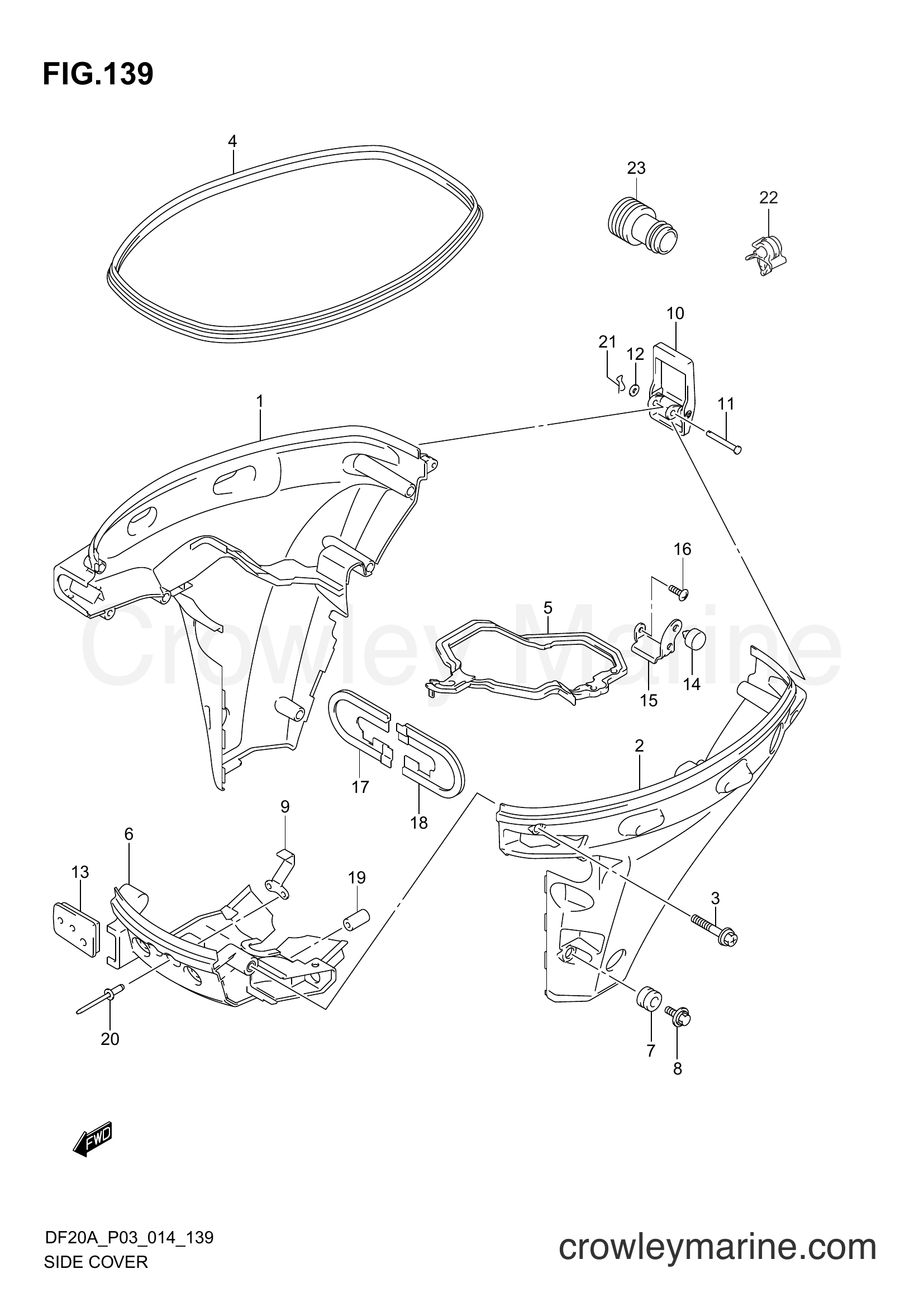 SIDE COVER (DF20AT P03) - Serial Range Four-Stroke Outboard 20 DF20A ...