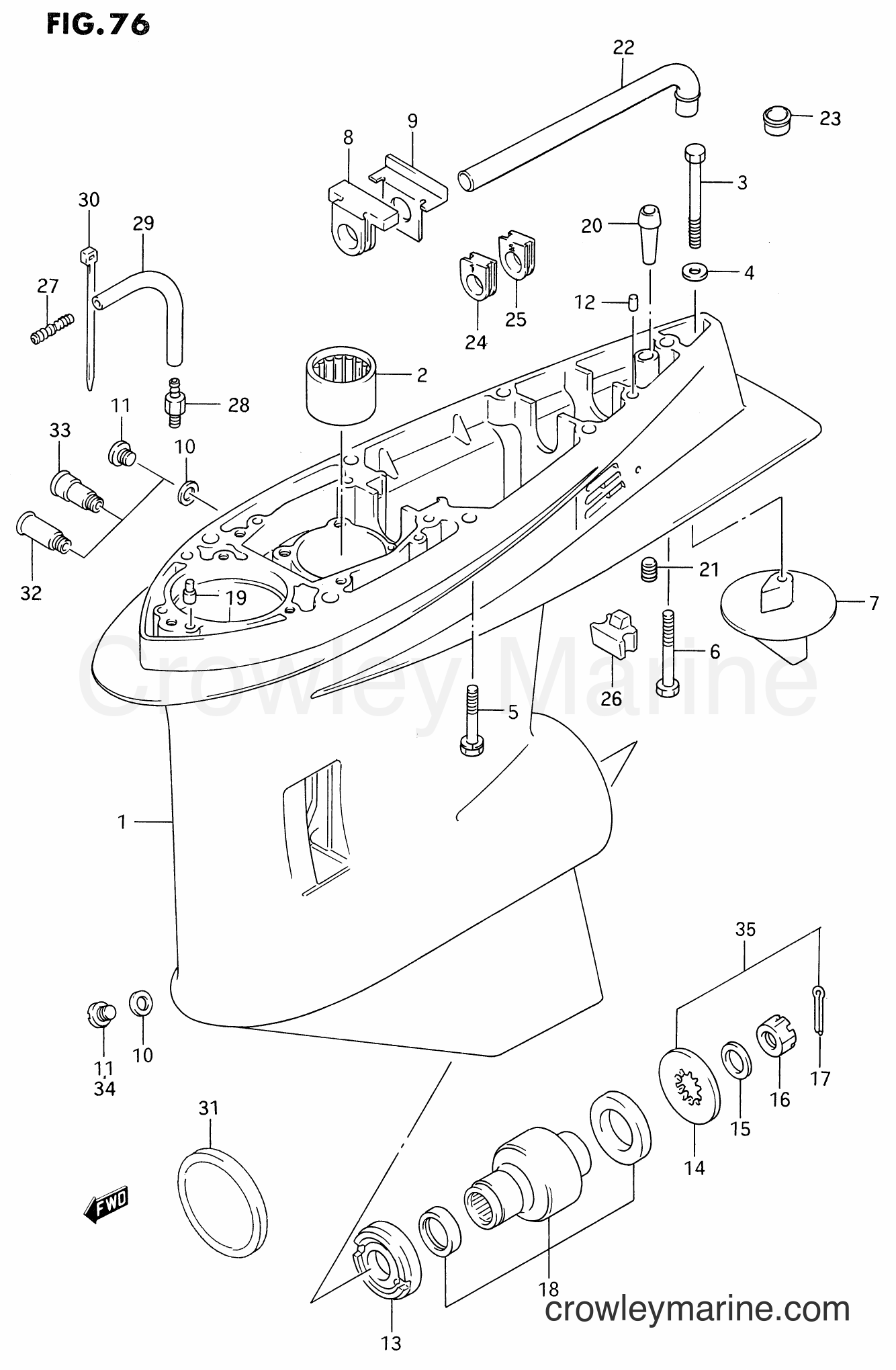 GEAR CASE (DT150/150S/175/200/200S/225/200EFI/150EFI) - 1987 Two-Stroke ...