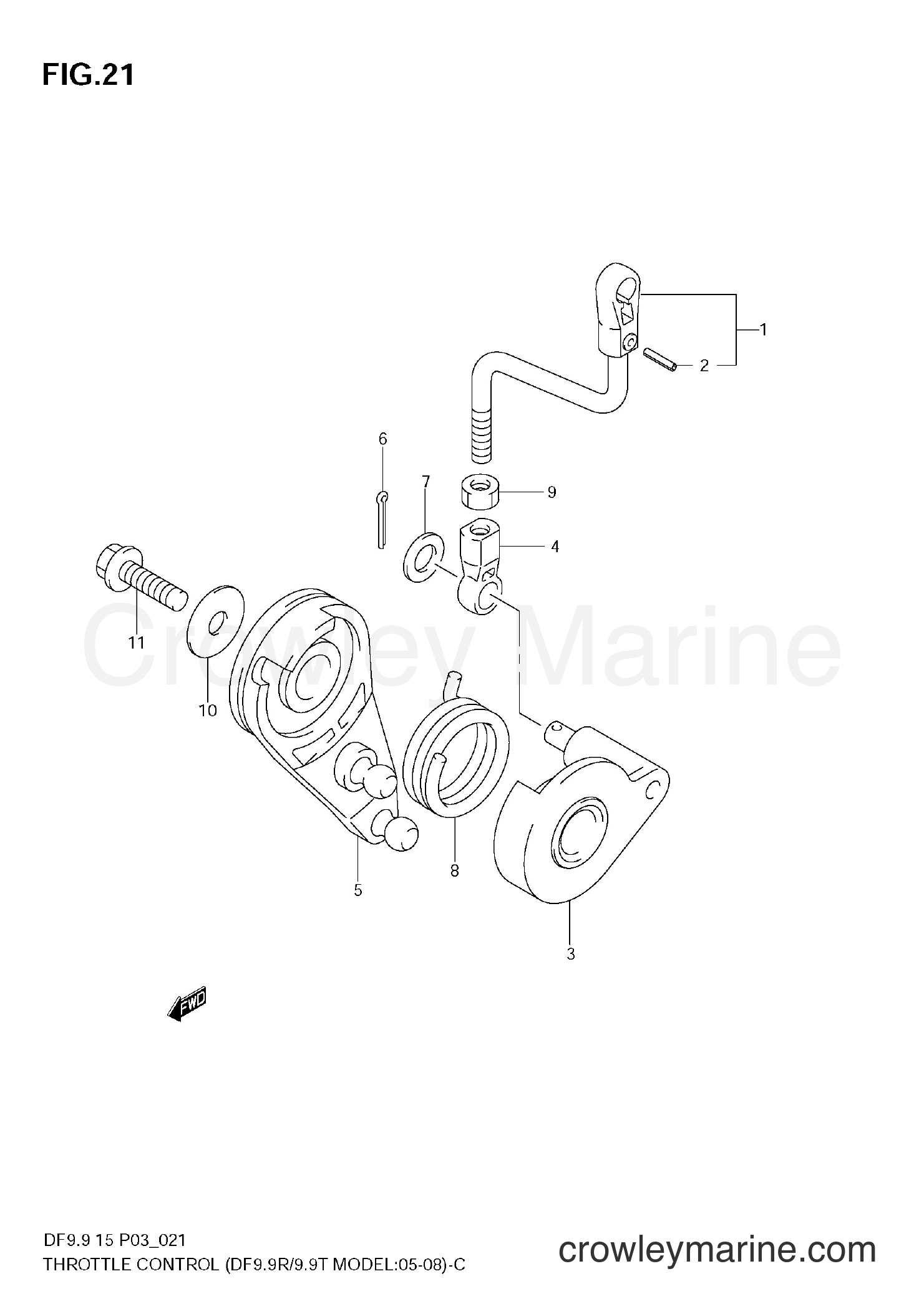 THROTTLE CONTROL (DF9,9R/9,9T MODEL:05~) - 2004 Four-Stroke Outboard 15 DF15 | Crowley Marine