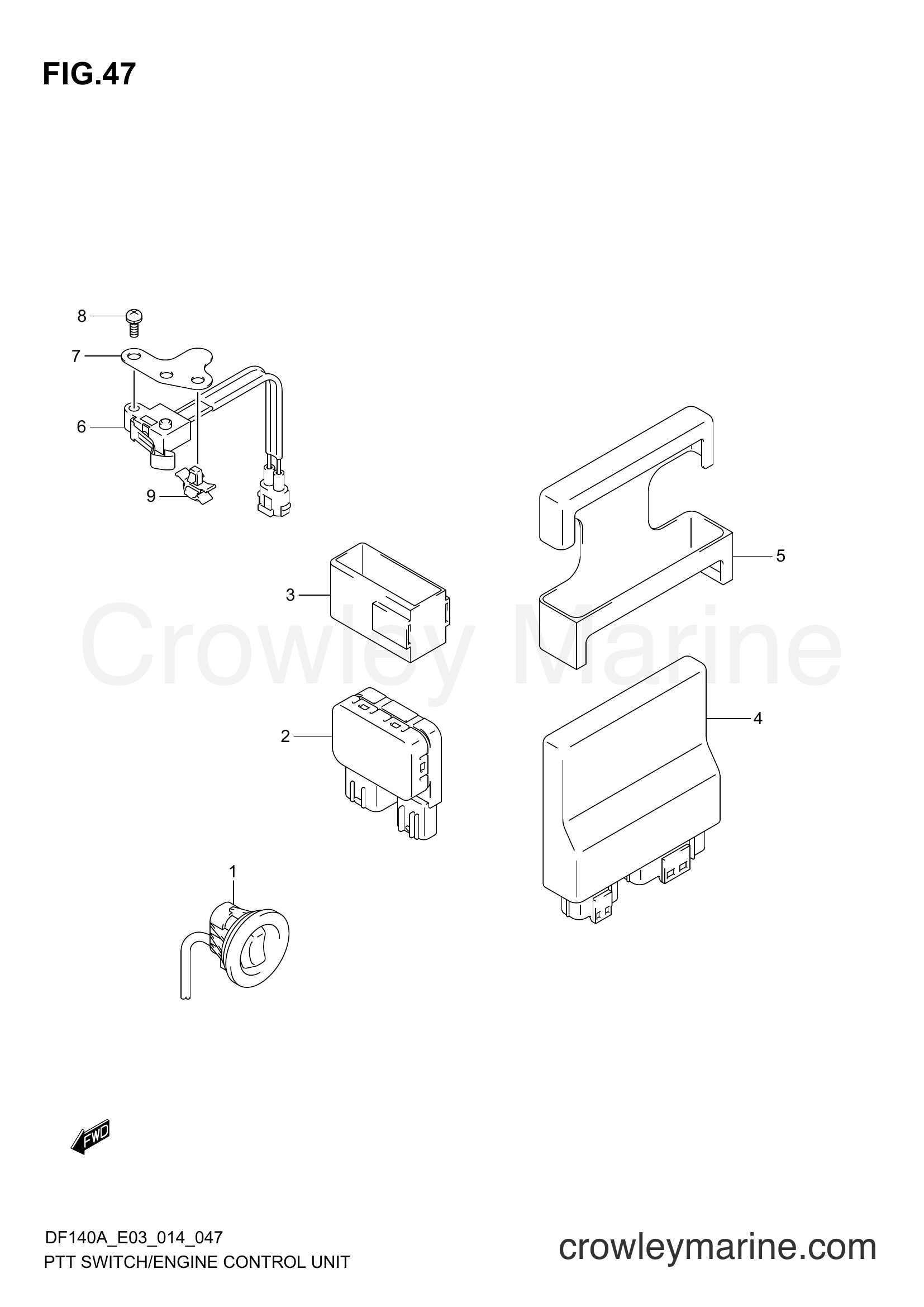 PTT SWITCH/ENGINE CONTROL UNIT (DF115AT E03) - Serial Range Four-Stroke ...