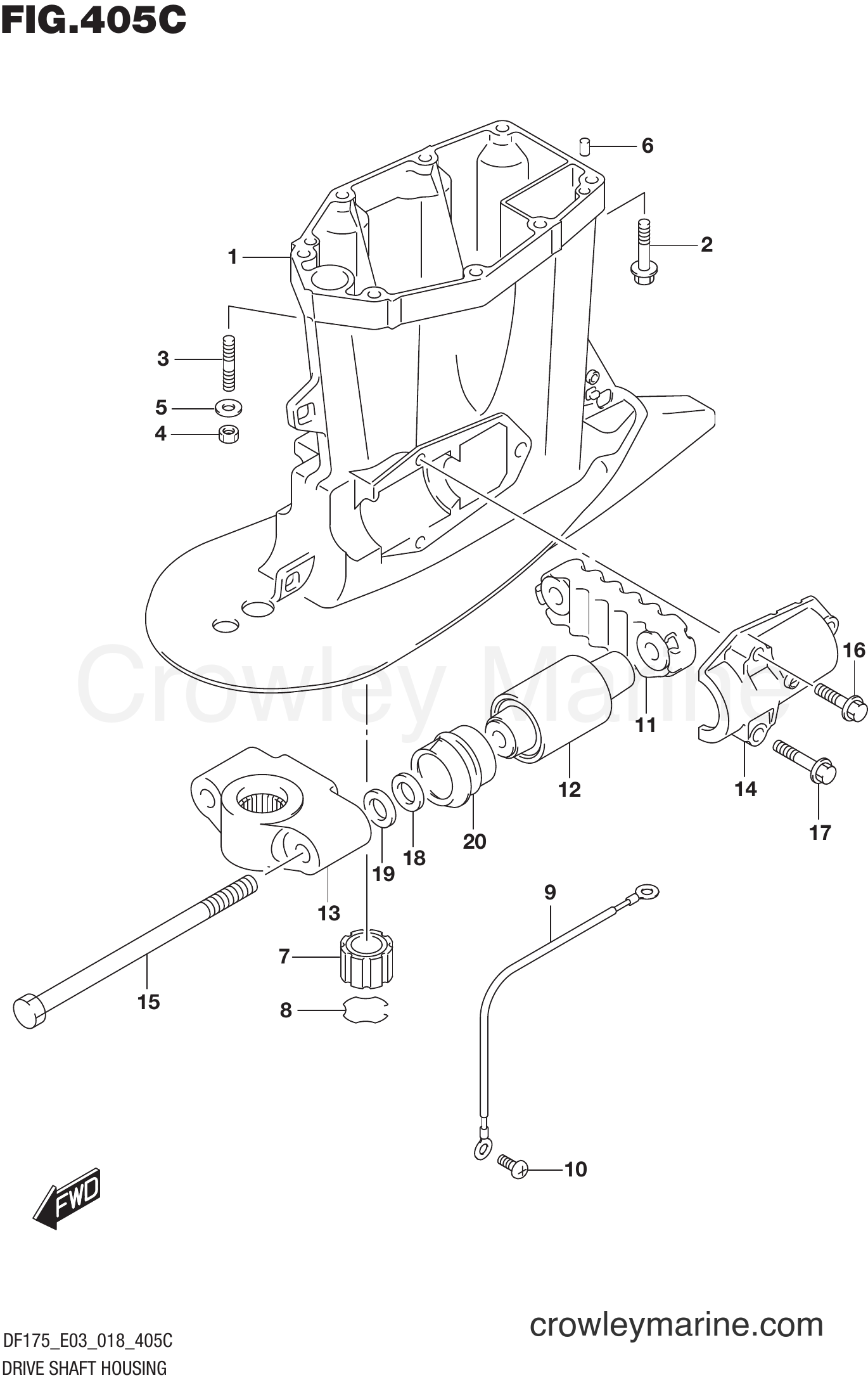 DRIVE SHAFT HOUSING (DF150ST) - 2018 Four-Stroke Outboard 150 DF150ST | Crowley Marine