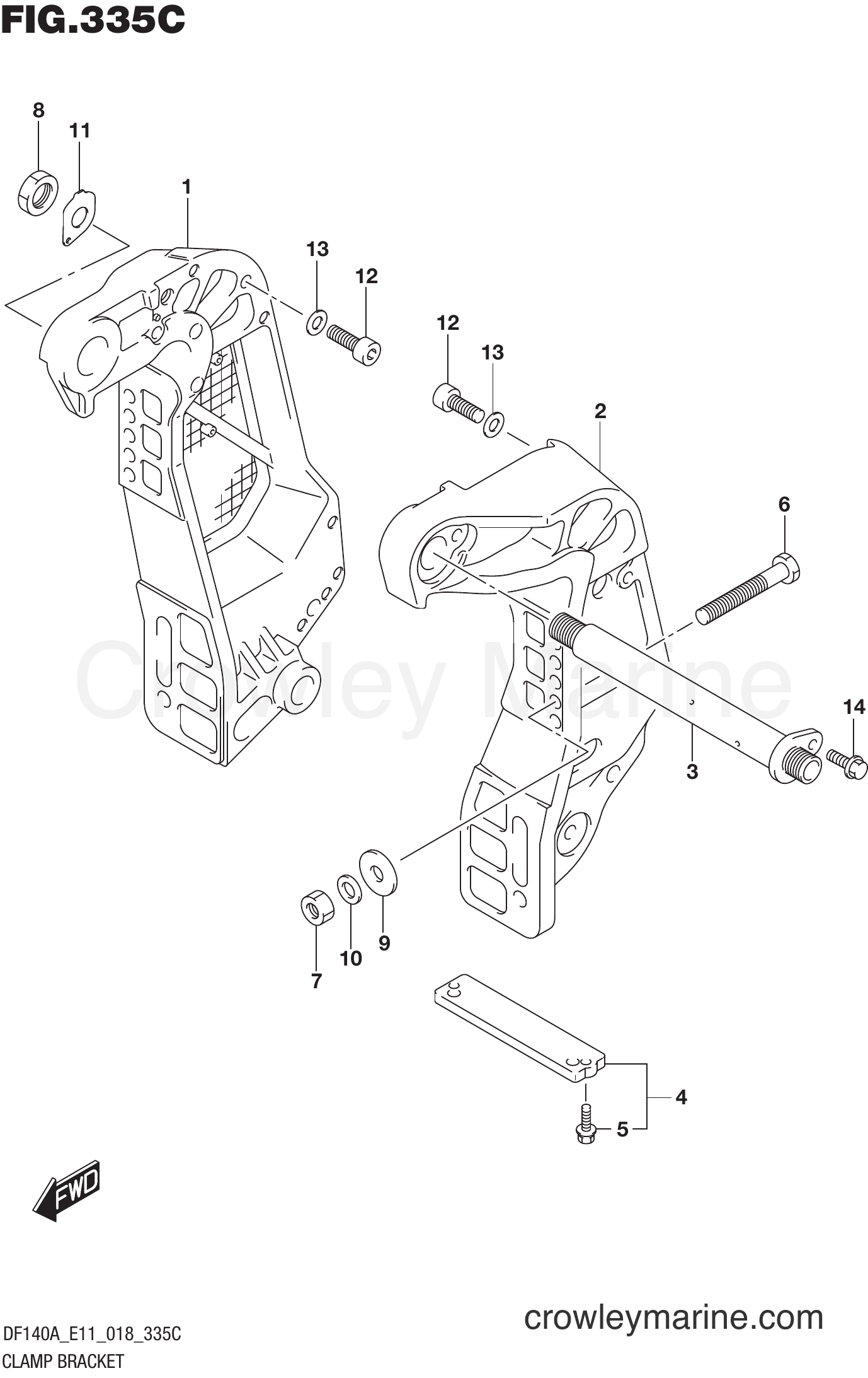 CLAMP BRACKET (DF115AT E40)(DF115AZ E40) - Serial Range Four-Stroke ...