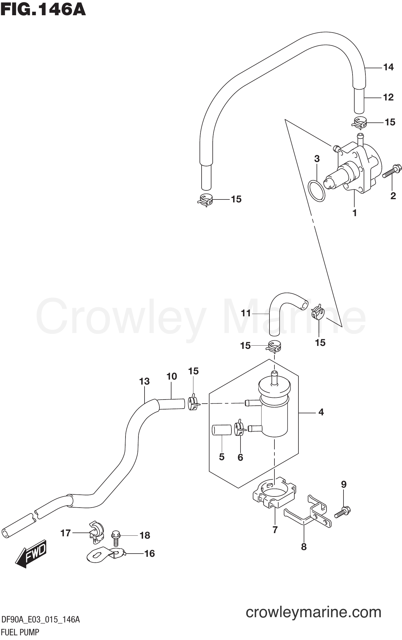 FUEL PUMP - Serial Range Four-Stroke Outboard 70 DF70AT 510001 ...