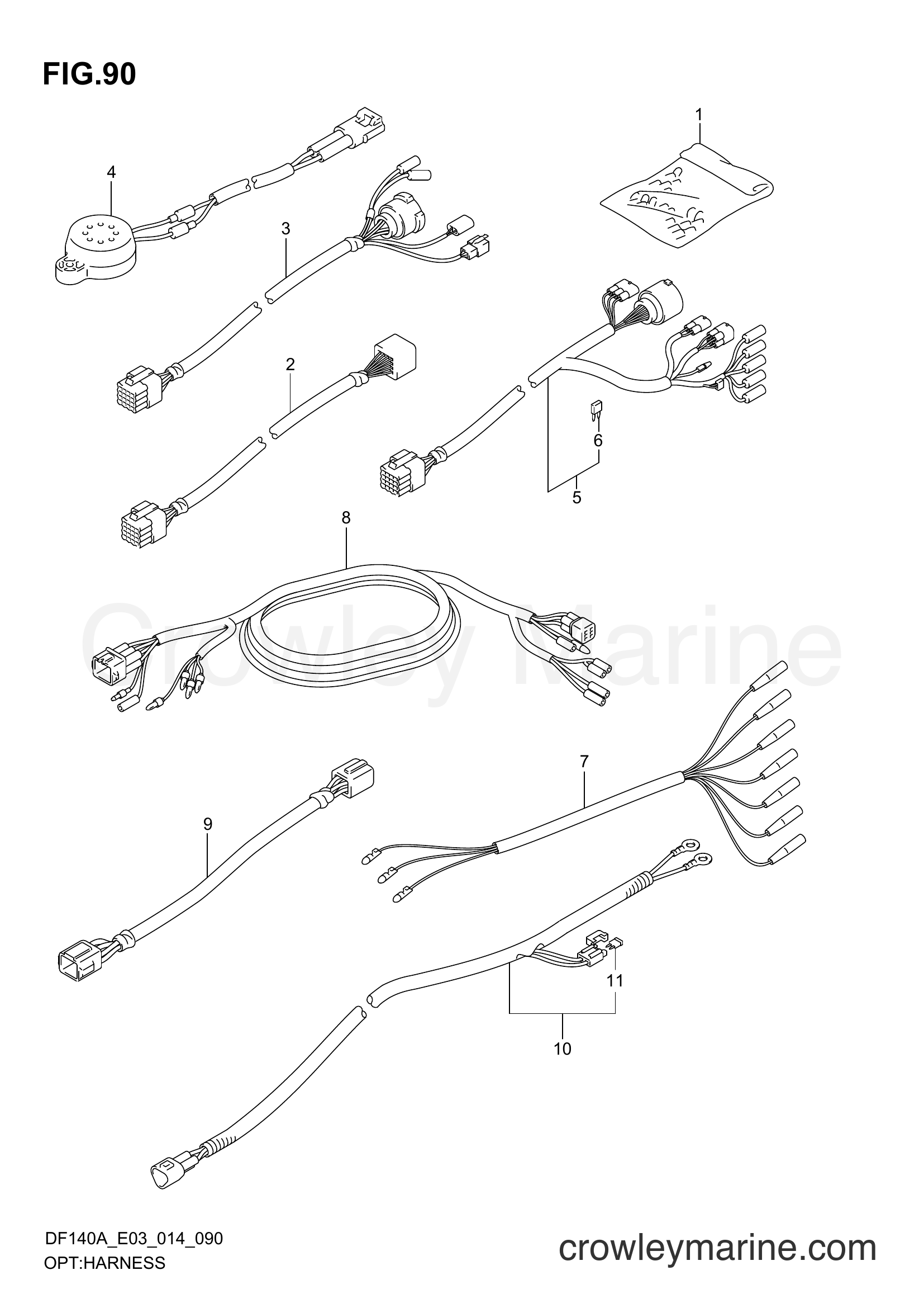 OPT:HARNESS - Serial Range Four-Stroke Outboard 100 DF100 410001 ...