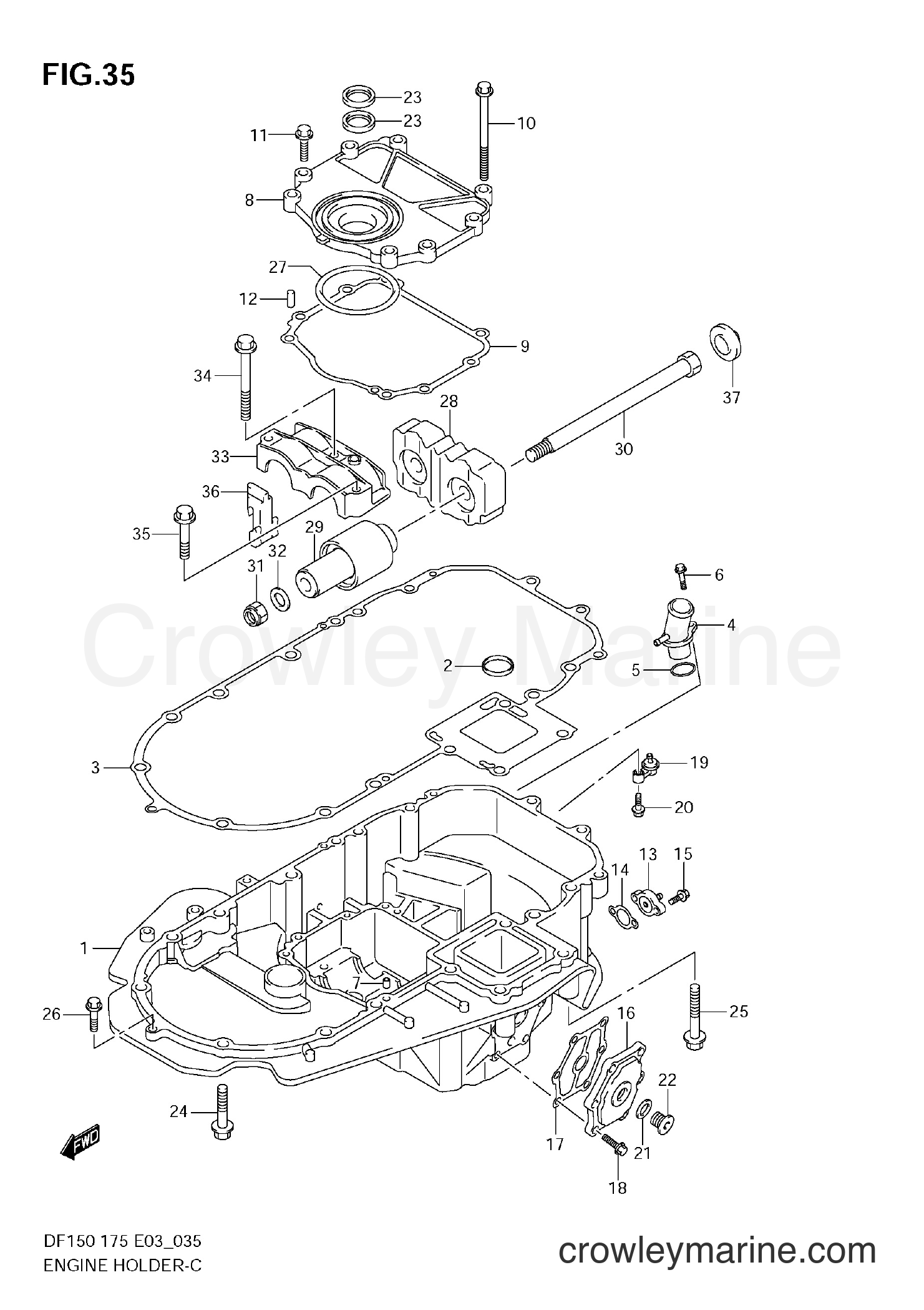 ENGINE HOLDER - 2006 Four-Stroke Outboard 150 DF150 | Crowley Marine