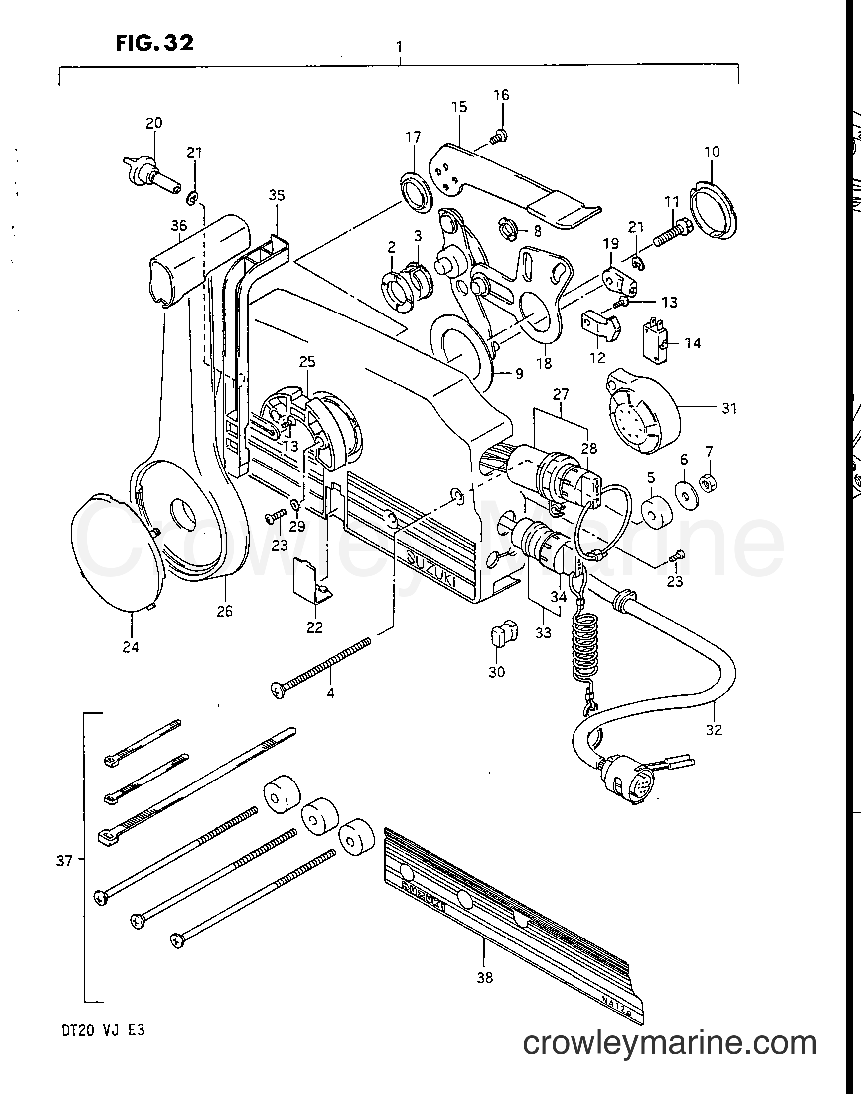 OPTIONAL : REMOTE CONTROL - 1986 Two-Stroke Outboard 20 DT20 | Crowley ...