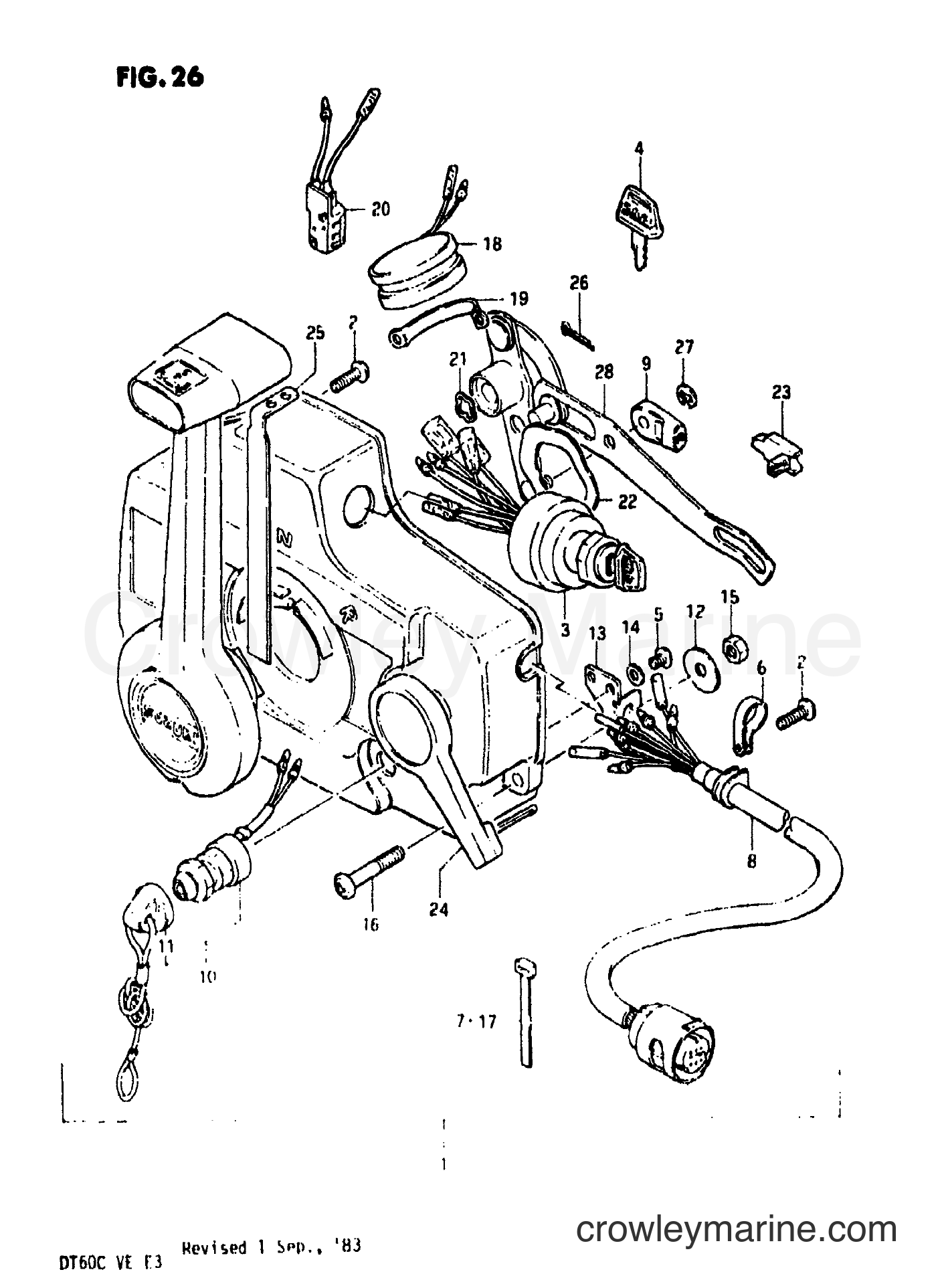 REMOTE CONTROL - 1984 Two-Stroke Outboard 60 DT60 | Crowley Marine
