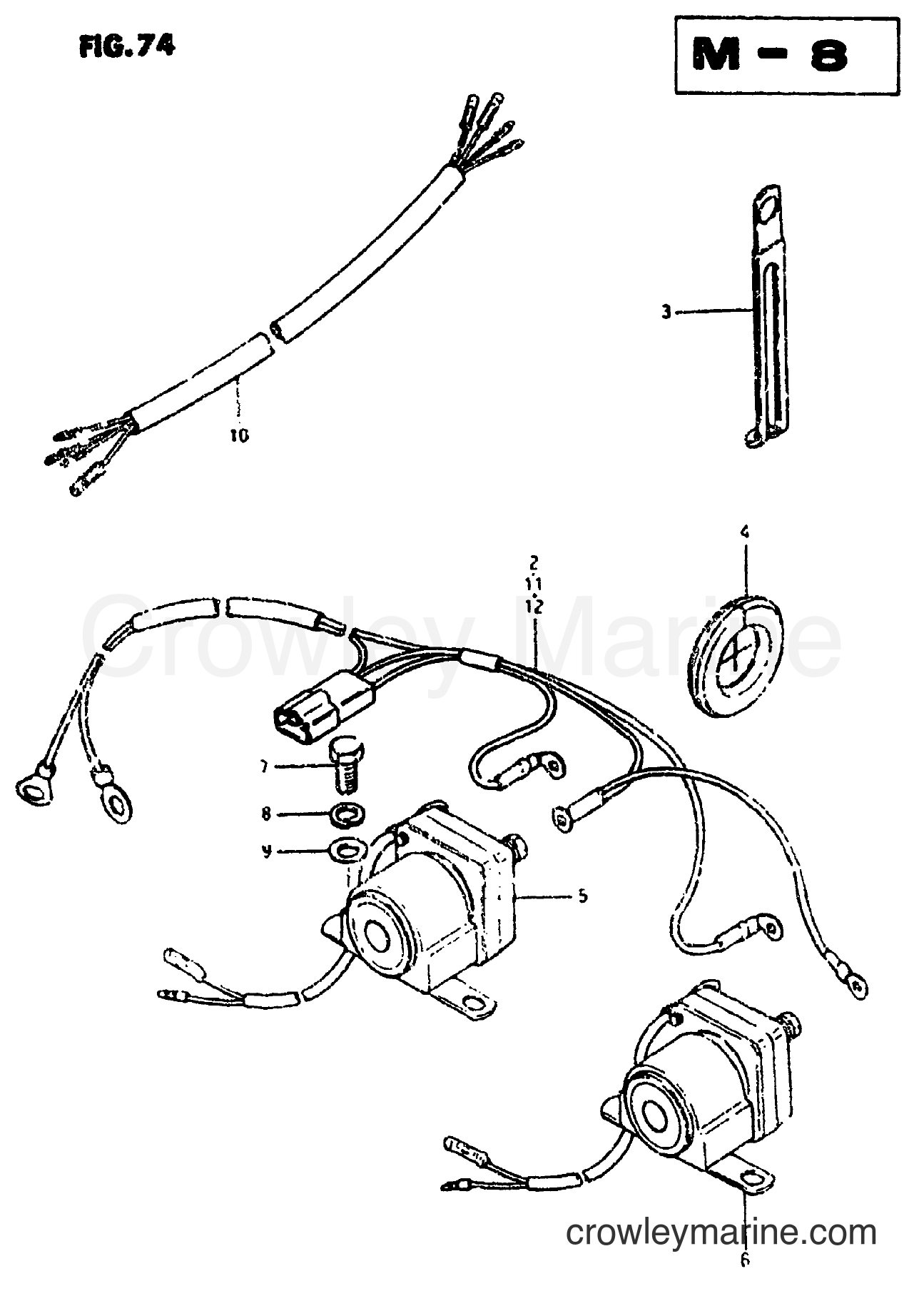POWER TRIM / TILT SET - 1977 Two-Stroke Outboard 50 DT50 | Crowley Marine