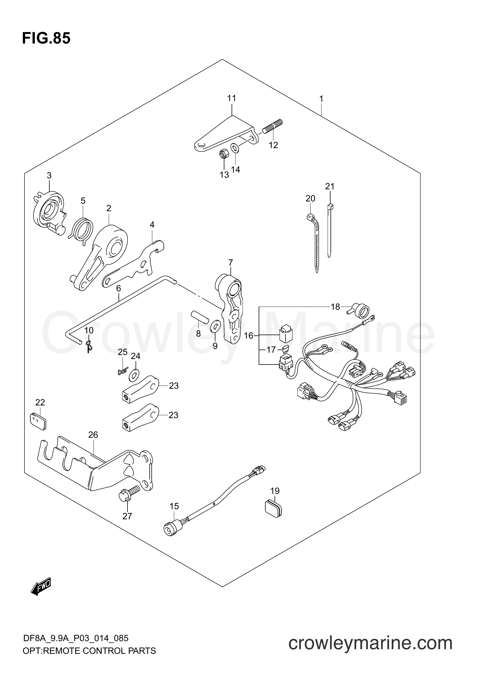 OPT:REMOTE CONTROL PARTS (DF9,9A P03) - Serial Range Four-Stroke ...