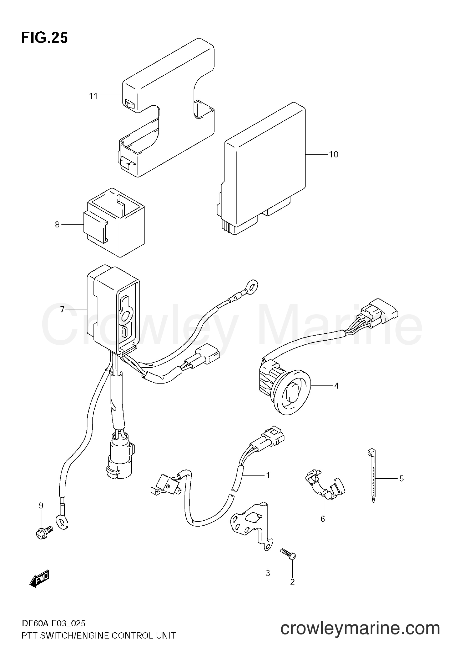PTT SWITCH / ENGINE CONTROL UNIT - 2010 Four-Stroke Outboard 40 DF40A ...