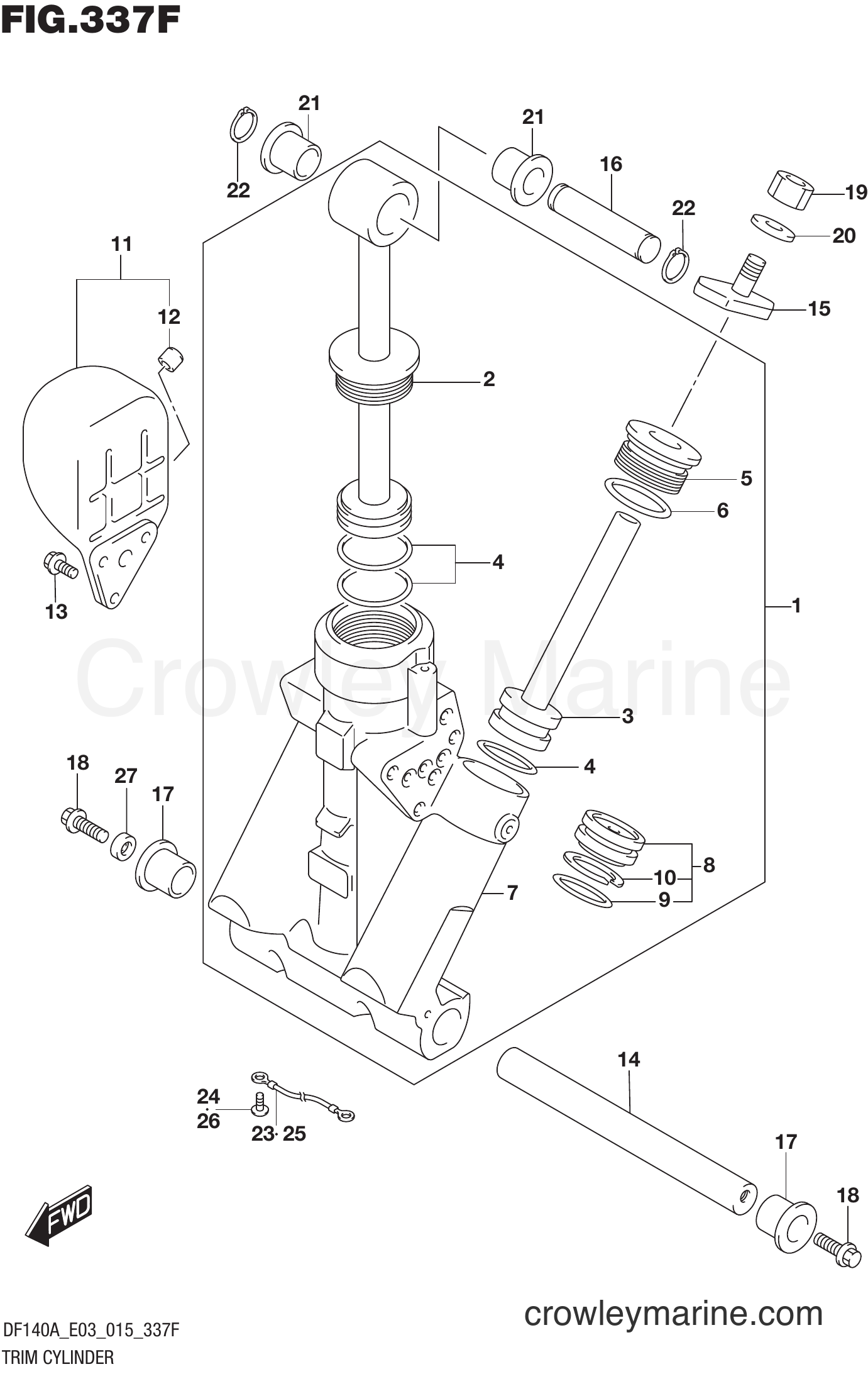 TRIM CYLINDER (DF115AST E03) - Serial Range Four-Stroke Outboard 115 ...