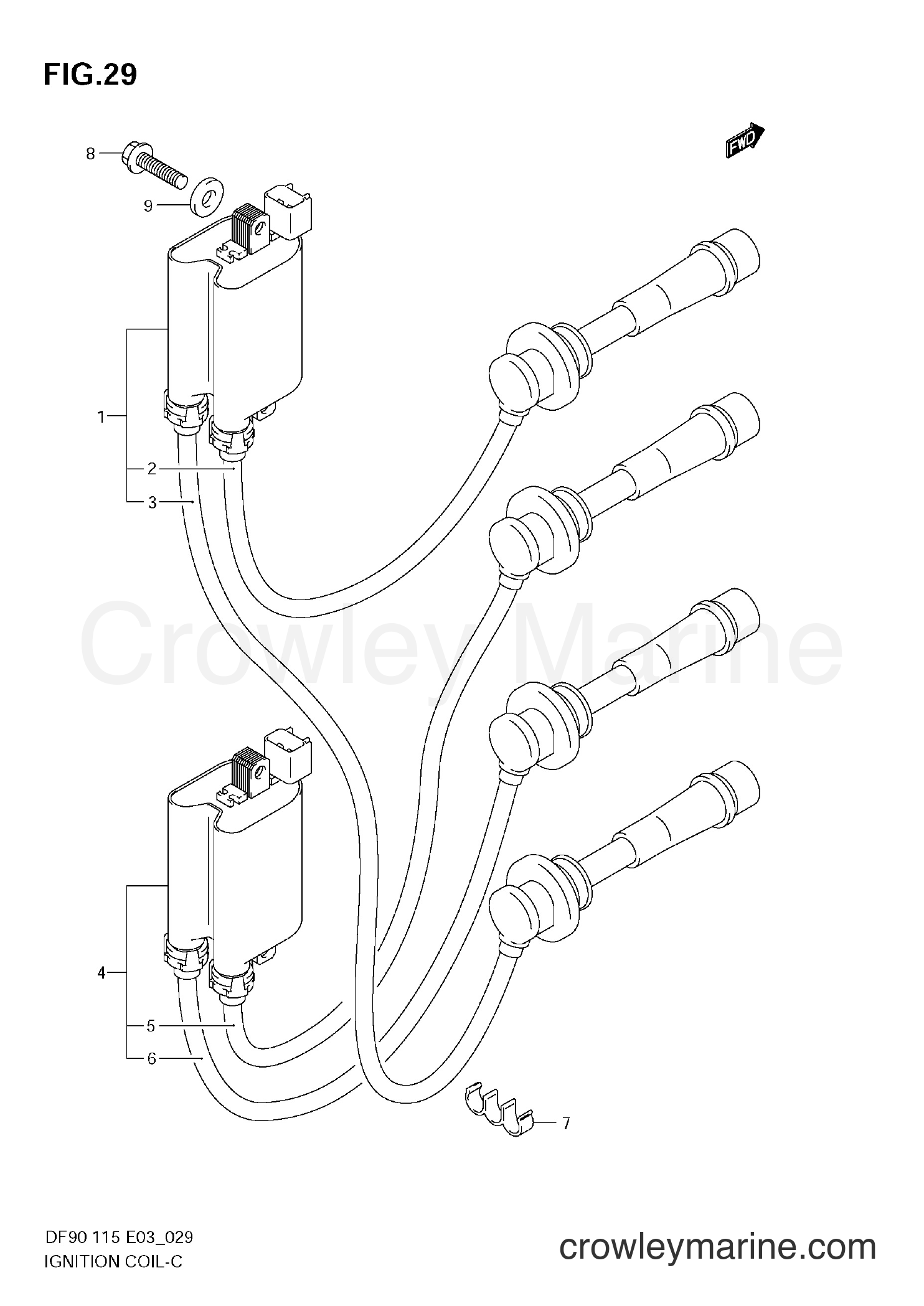 IGNITION COIL - 2001 Four-Stroke Outboard 115 DF115 | Crowley Marine