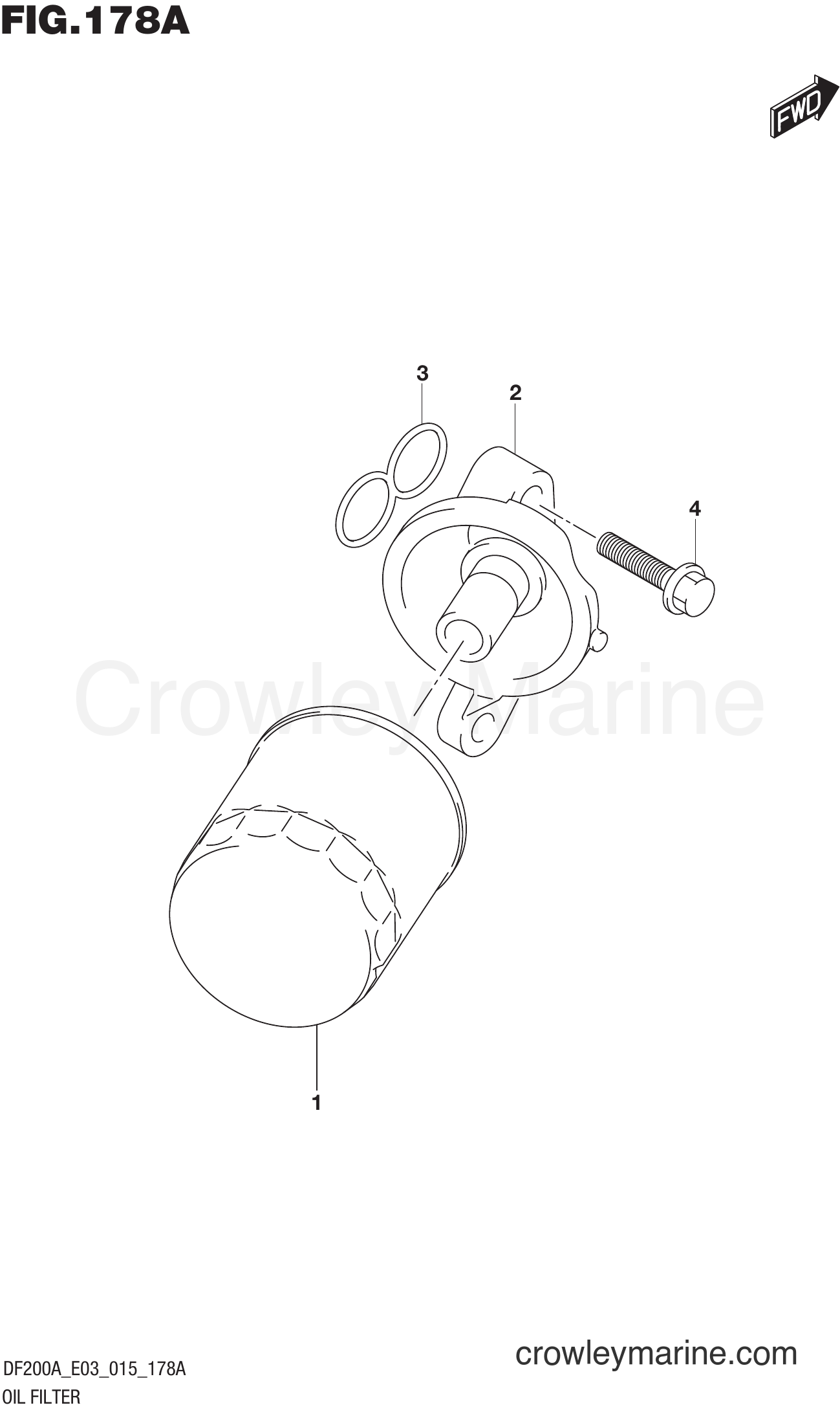 OIL FILTER - Serial Range Four-Stroke Outboard 200 DF200AT 510001 ...