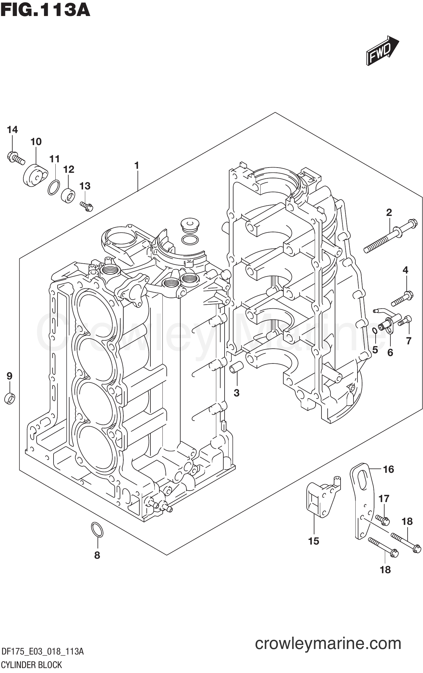 CYLINDER BLOCK - 2018 Four-Stroke Outboard 150 DF150ST | Crowley Marine