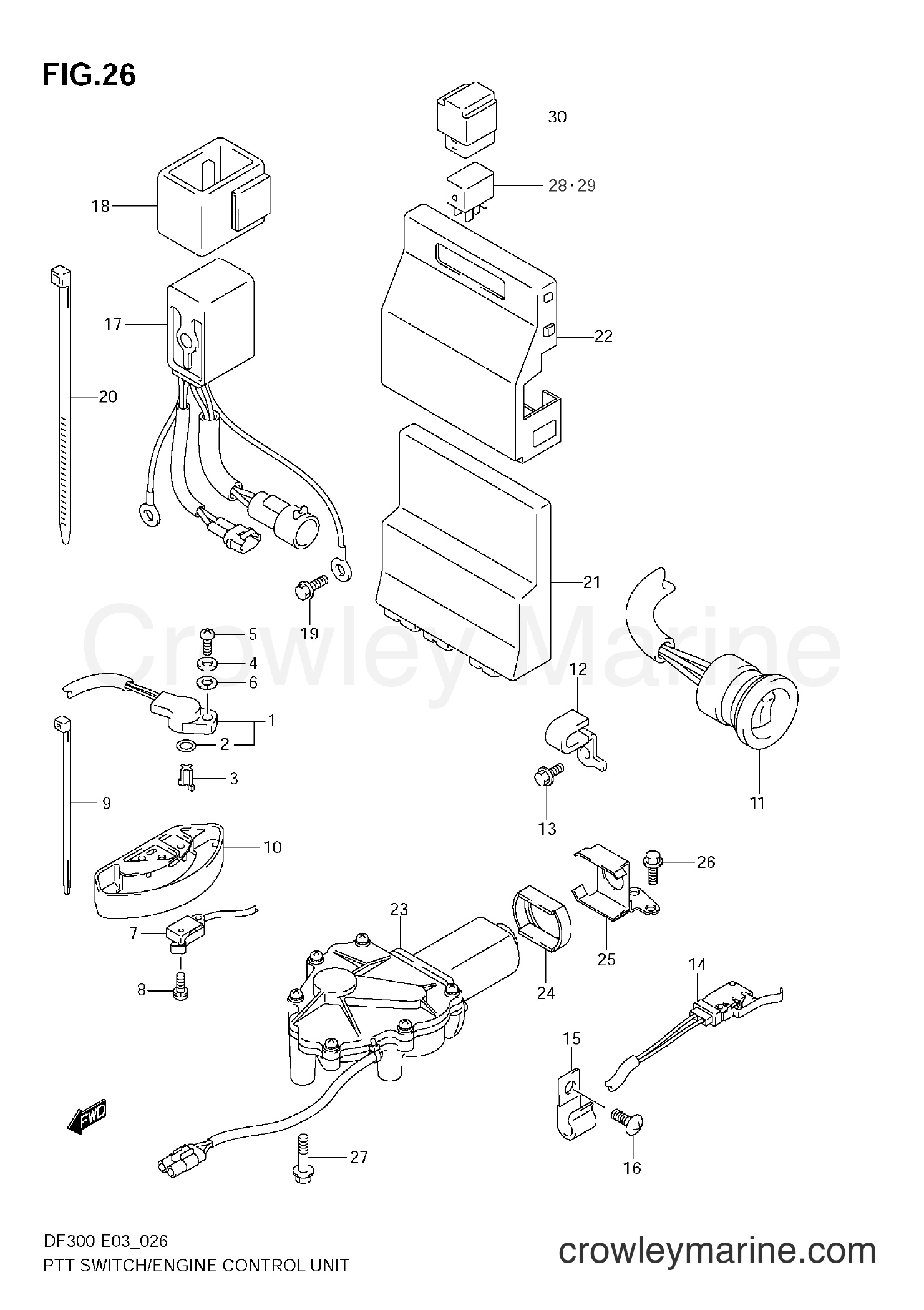 PTT SWITCH / ENGINE CONTROL UNIT - 2007 Four-Stroke Outboard 300 DF300 ...