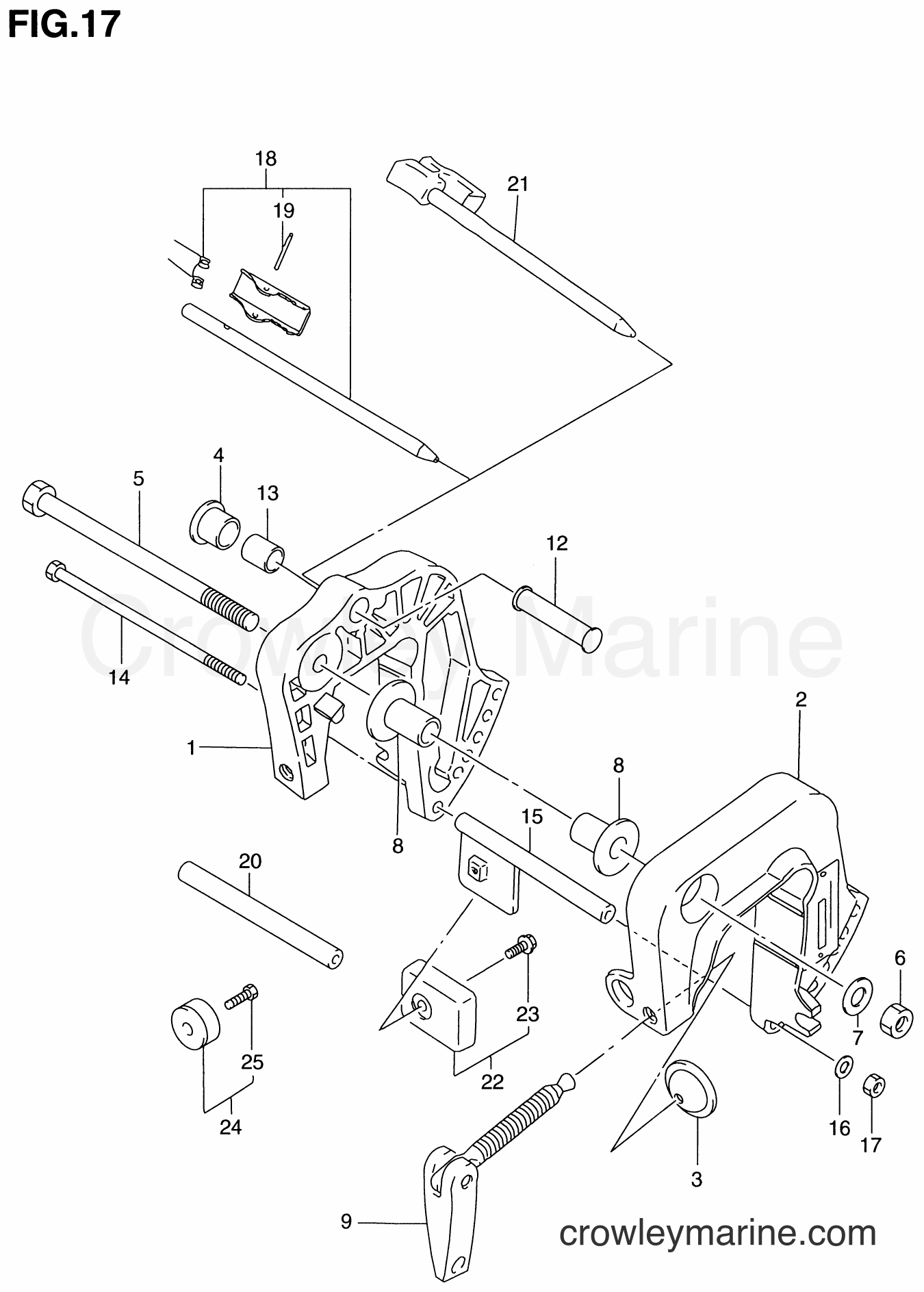 CLAMP BRACKET - 1988 Two-Stroke Outboard 4 DT4 | Crowley Marine