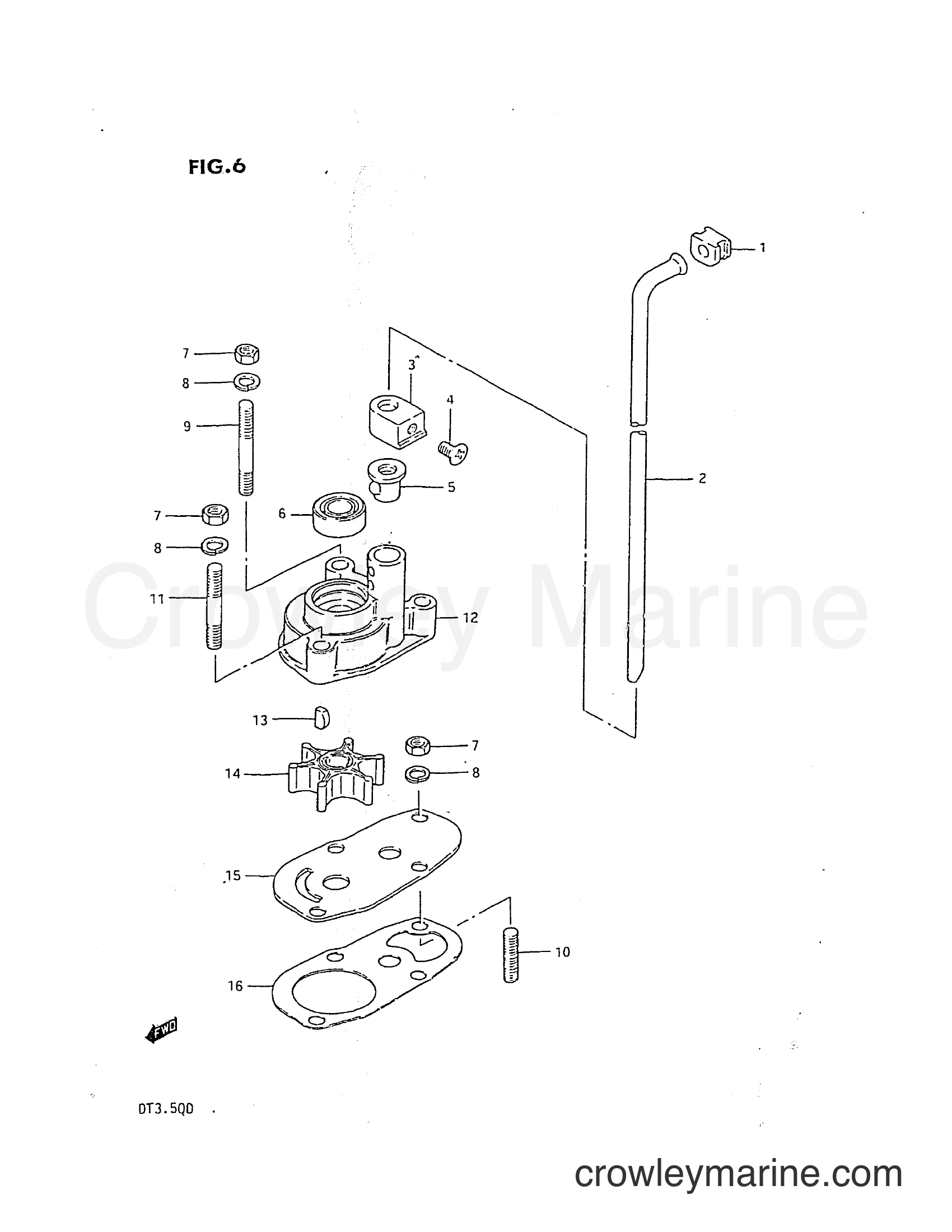 WATER PUMP - 1983 Two-Stroke Outboard 3.5 DT3.5 | Crowley Marine