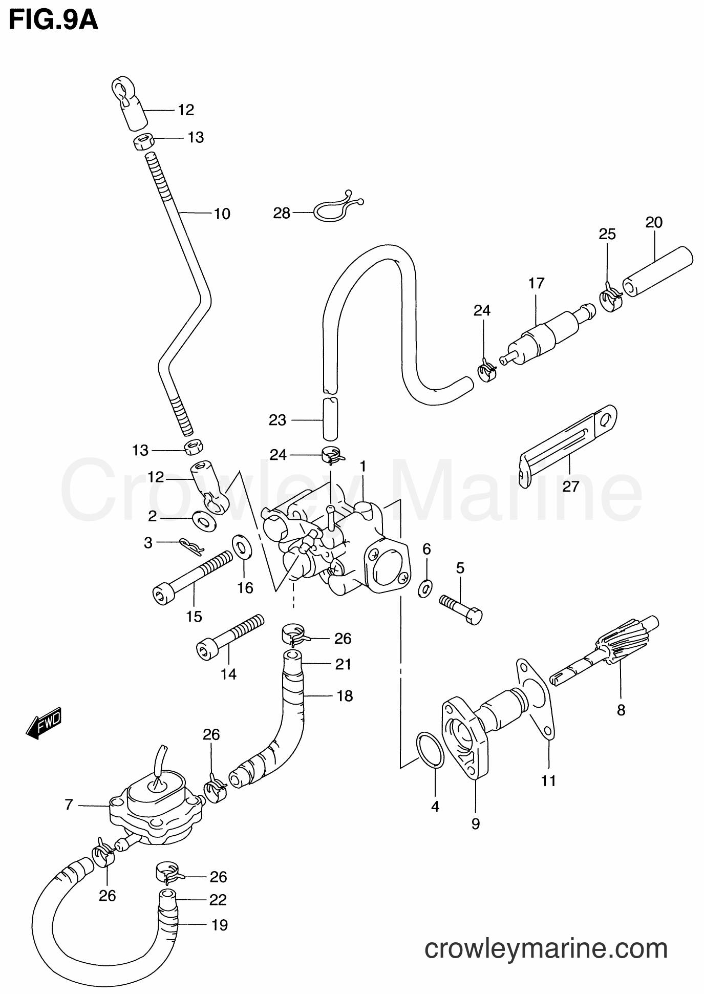 OIL PUMP (MODEL:96~00) - 1989 Two-Stroke Outboard 100 DT100 | Crowley ...