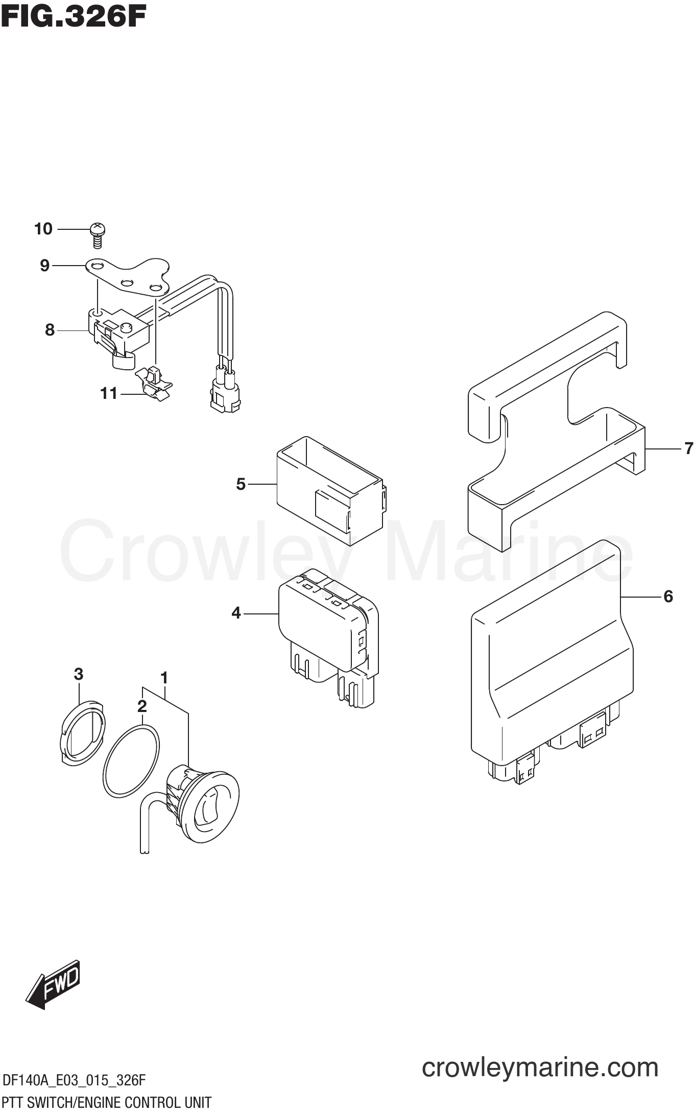 PTT SWITCH/ENGINE CONTROL UNIT (DF115AST E03) - Serial Range Four ...