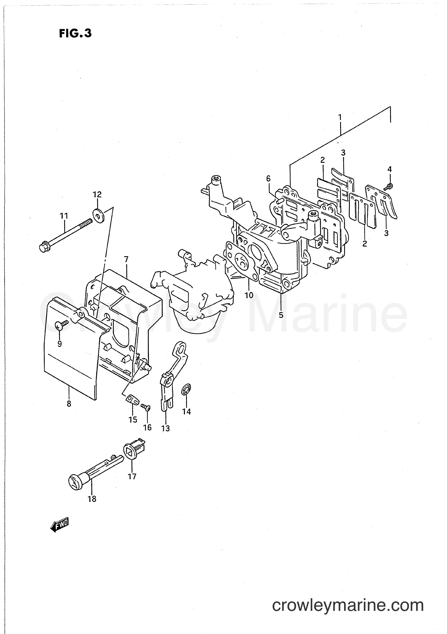INLET CASE - 1989 Two-Stroke Outboard 15 DT15C | Crowley Marine
