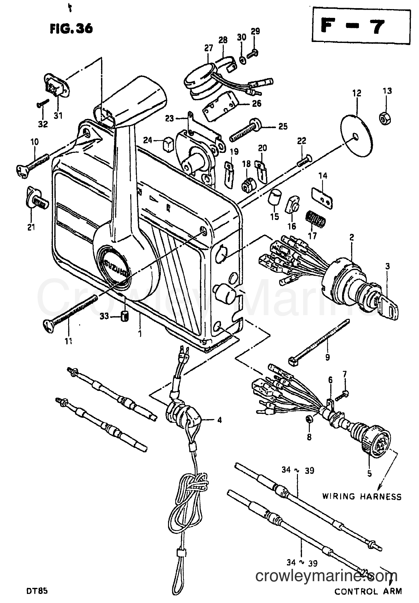 REMOTE CONTROL (2) - 1980 Two-Stroke Outboard 85 DT85 | Crowley Marine