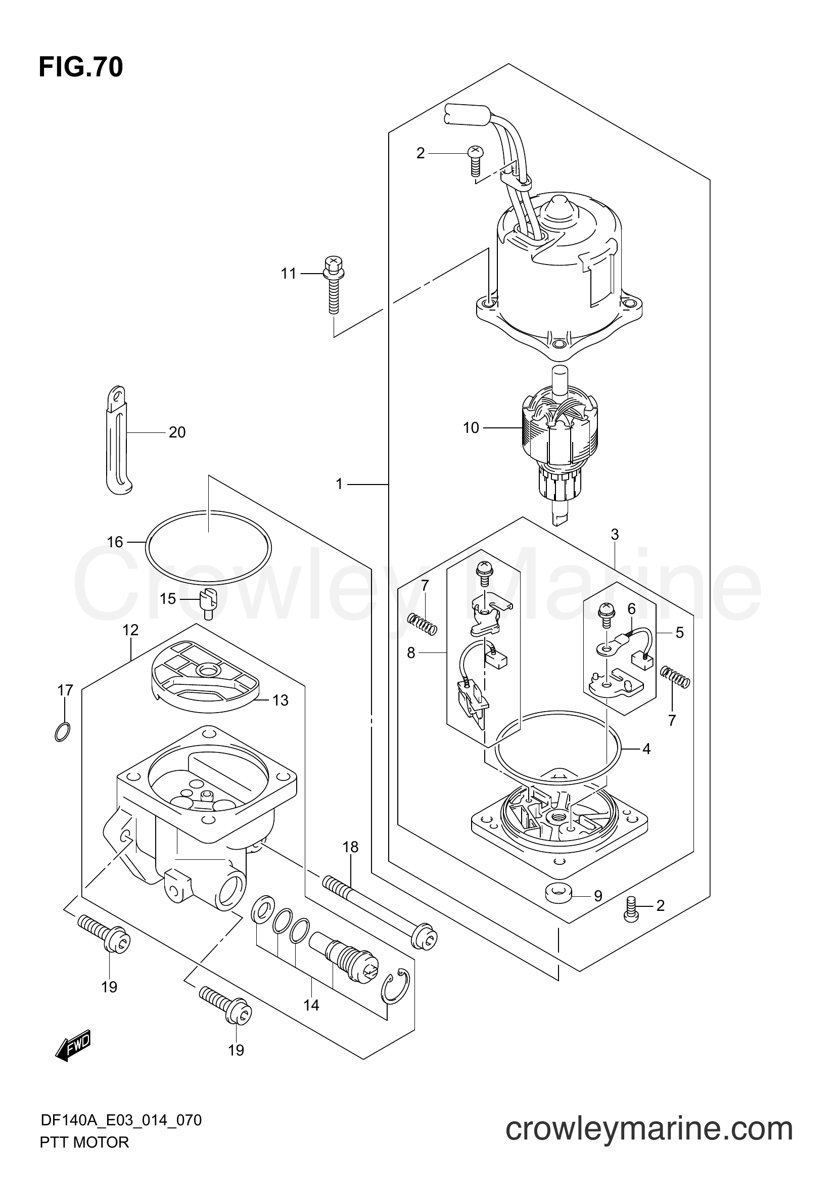 PTT MOTOR (DF140AZ E03) - Serial Range Four-Stroke Outboard 140 DF140 ...