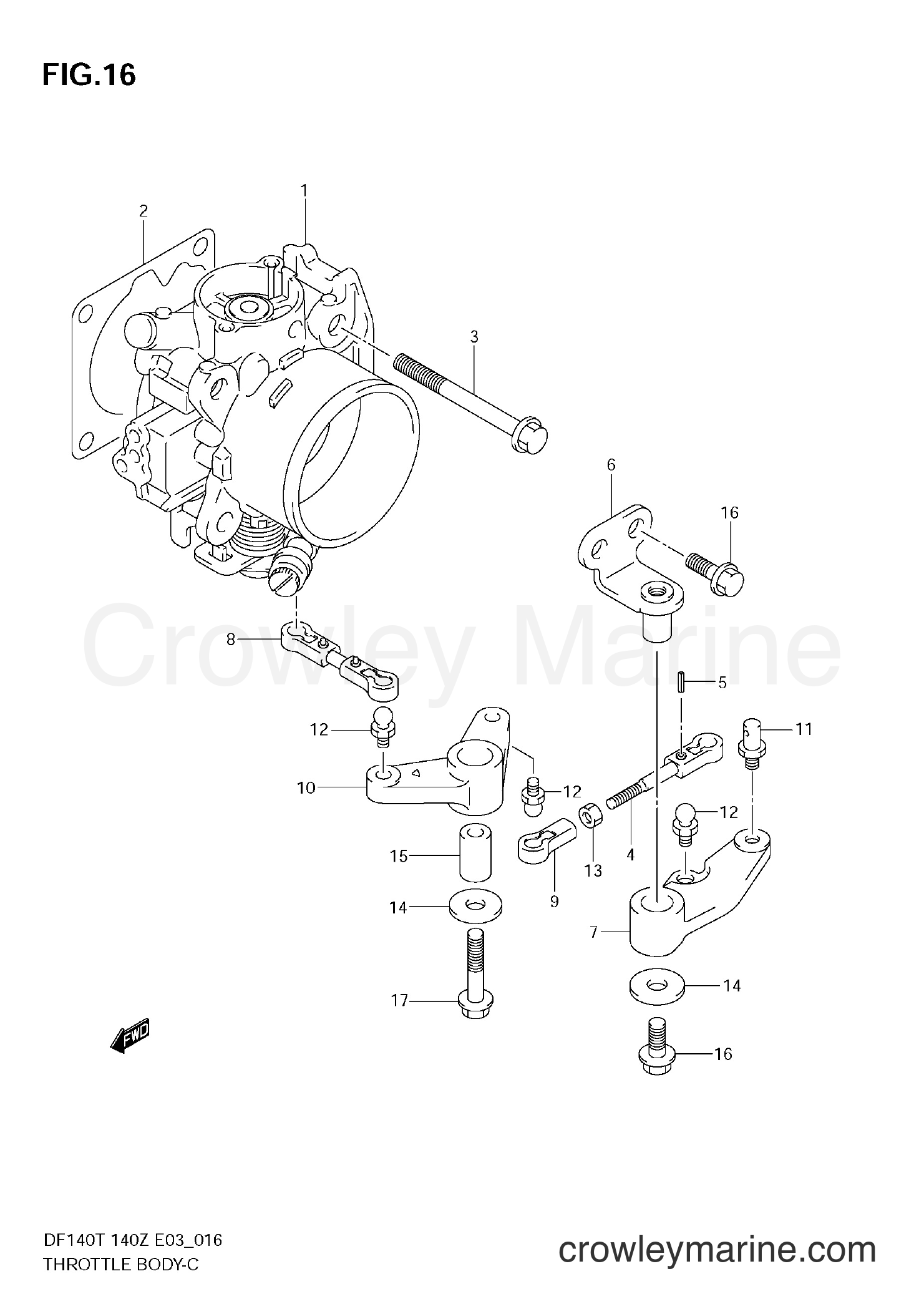 THROTTLE BODY - 2002 Four-Stroke Outboard 140 DF140T | Crowley Marine