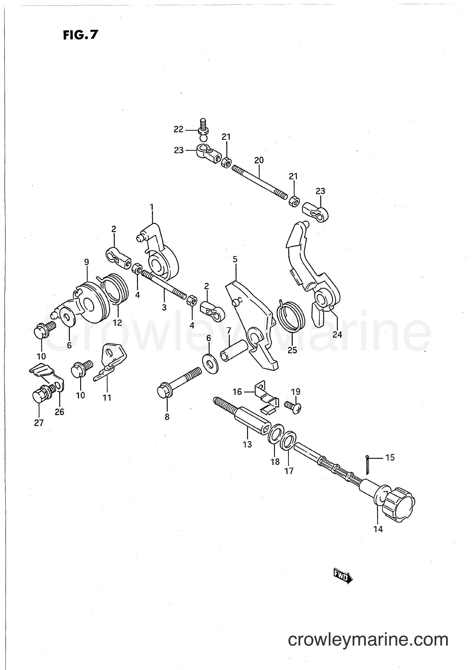 THROTTLE CONTROL - 1989 Two-Stroke Outboard 15 DT15C | Crowley Marine