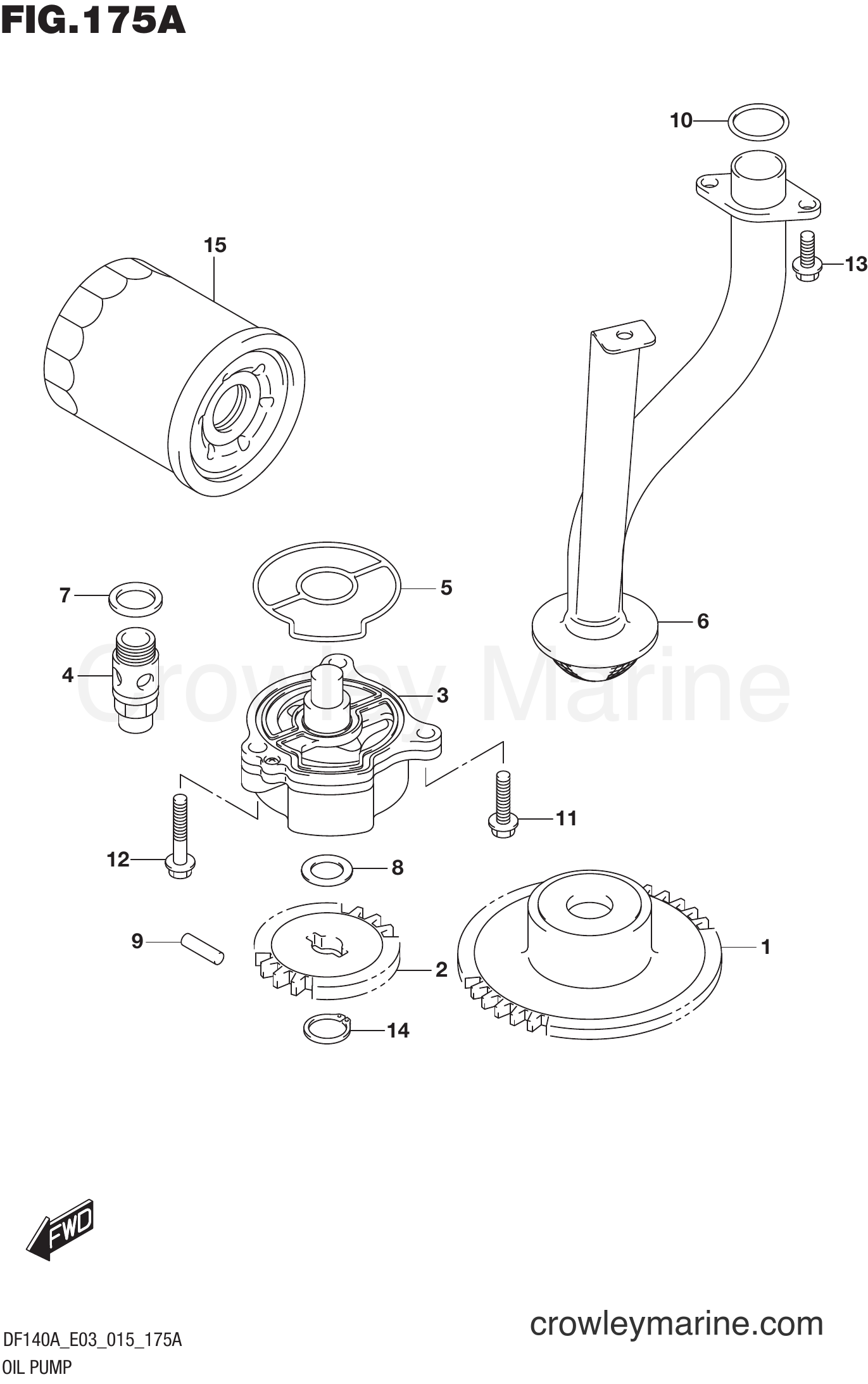 OIL PUMP - Serial Range Four-Stroke Outboard 115 DF115A 510001 ...