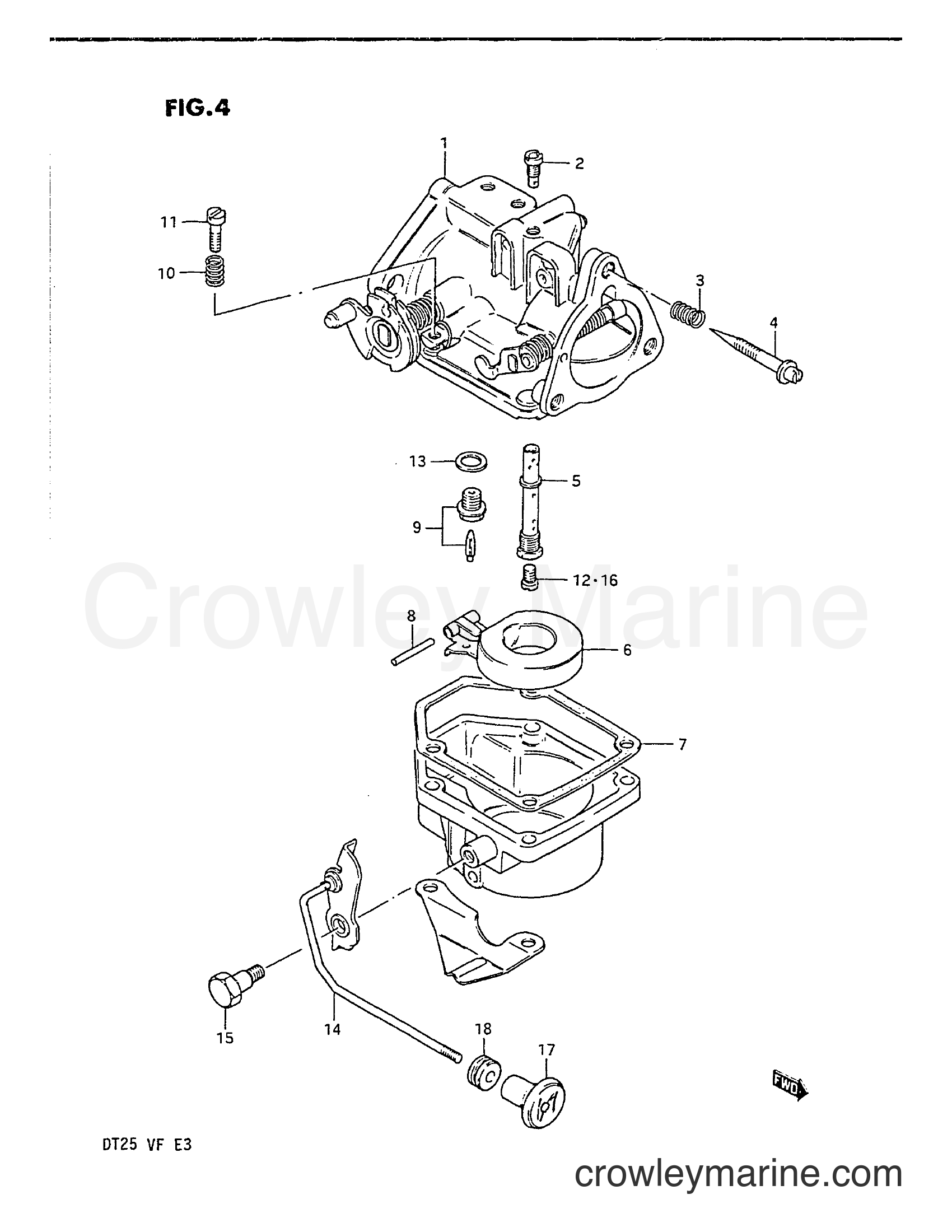 CARBURETOR - 1983 Two-Stroke Outboard 25 DT25 | Crowley Marine