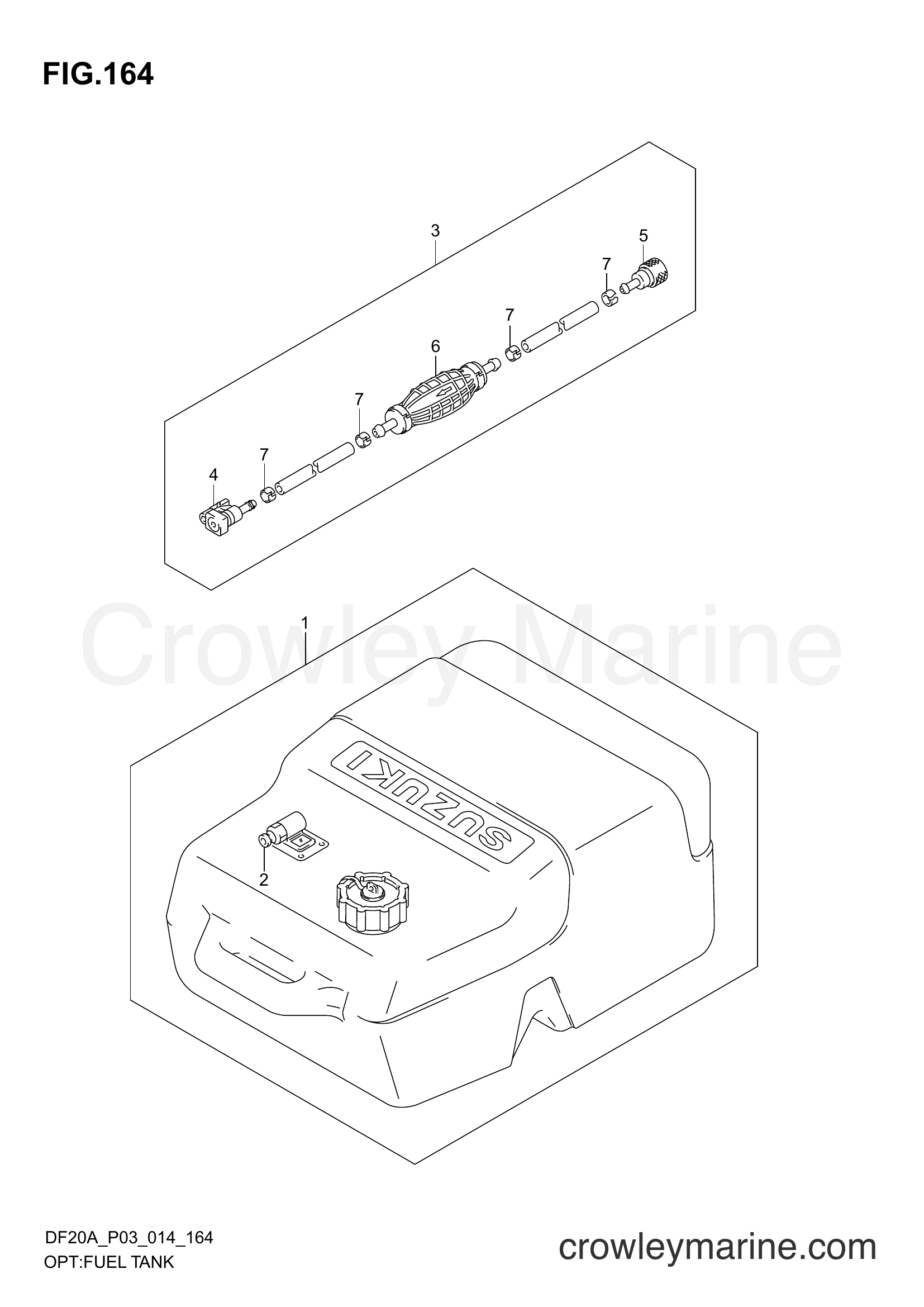 OPT:FUEL TANK - Serial Range Four-Stroke Outboard 15 DF15A 00995F-01504 ...