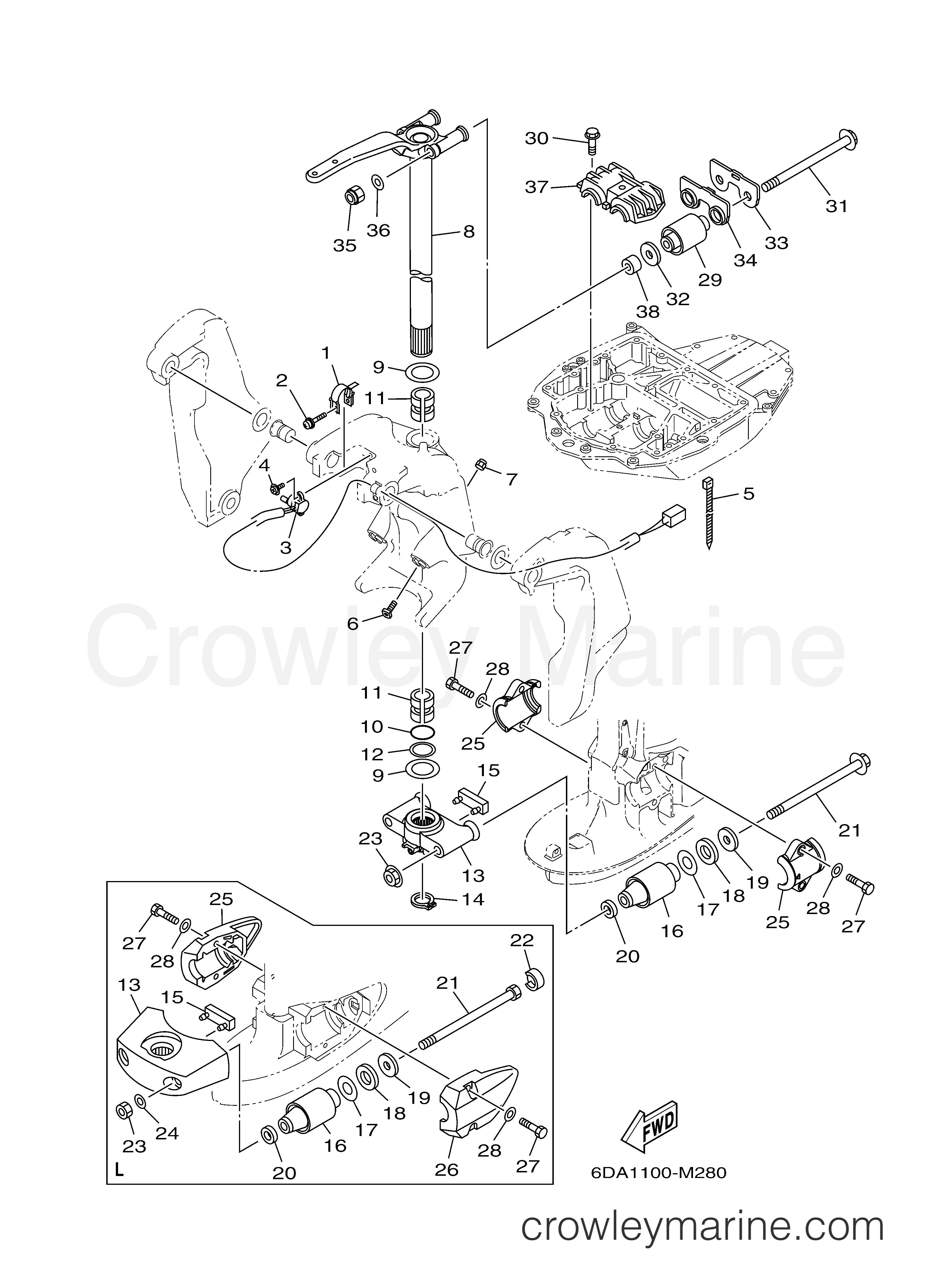 BRACKET 2 - 2014 Outboard 200hp F200XB | Crowley Marine