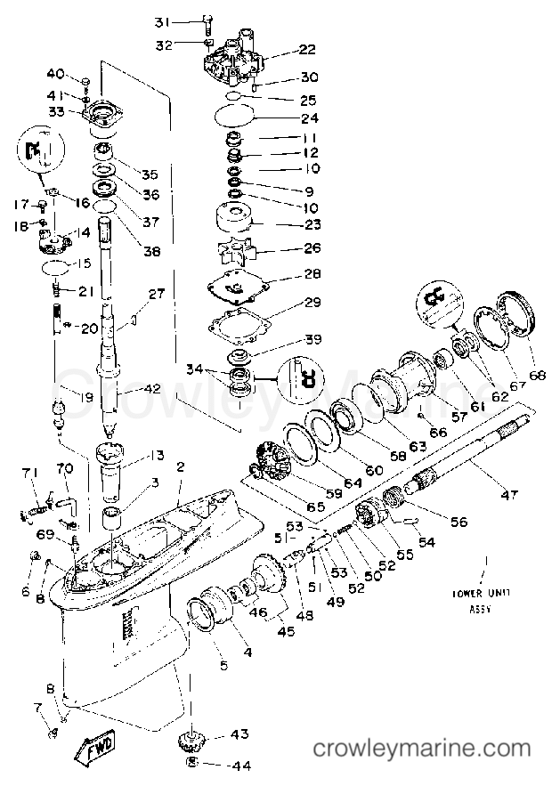 LOWER DRIVE 1 - 1992 Outboard 200hp P200TLRQ | Crowley Marine