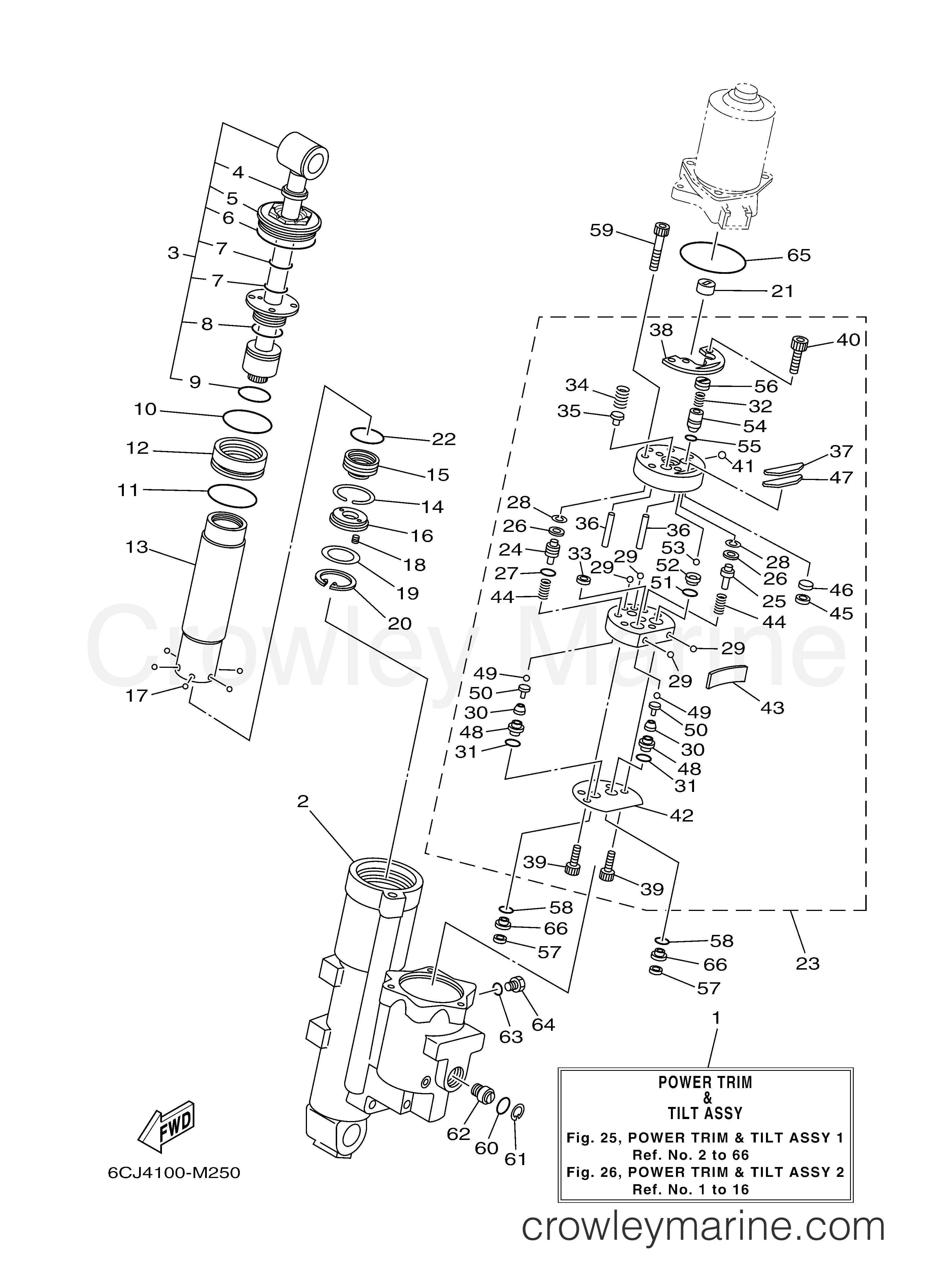 POWER TRIM TILT ASSY 1 - 2014 Outboard 70hp F70LA | Crowley Marine