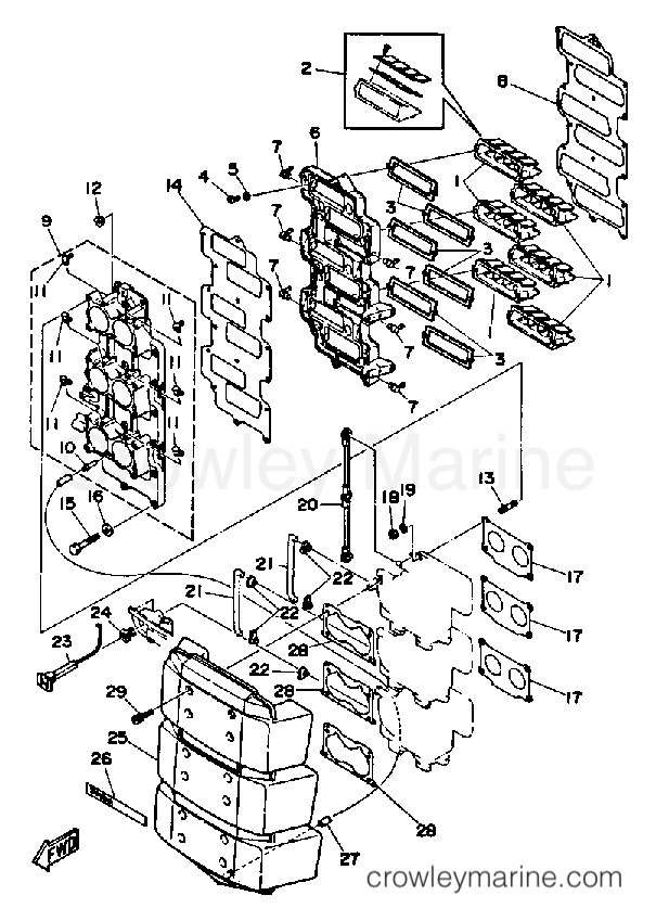 INTAKE - 1989 Outboard V6 EXCEL V6EXCELLF | Crowley Marine