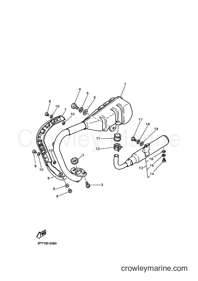 EXHAUST - 2000 Dirt Bike PW50 (PW50 (3PTX) [100]) - Yamaha Motors Parts ...