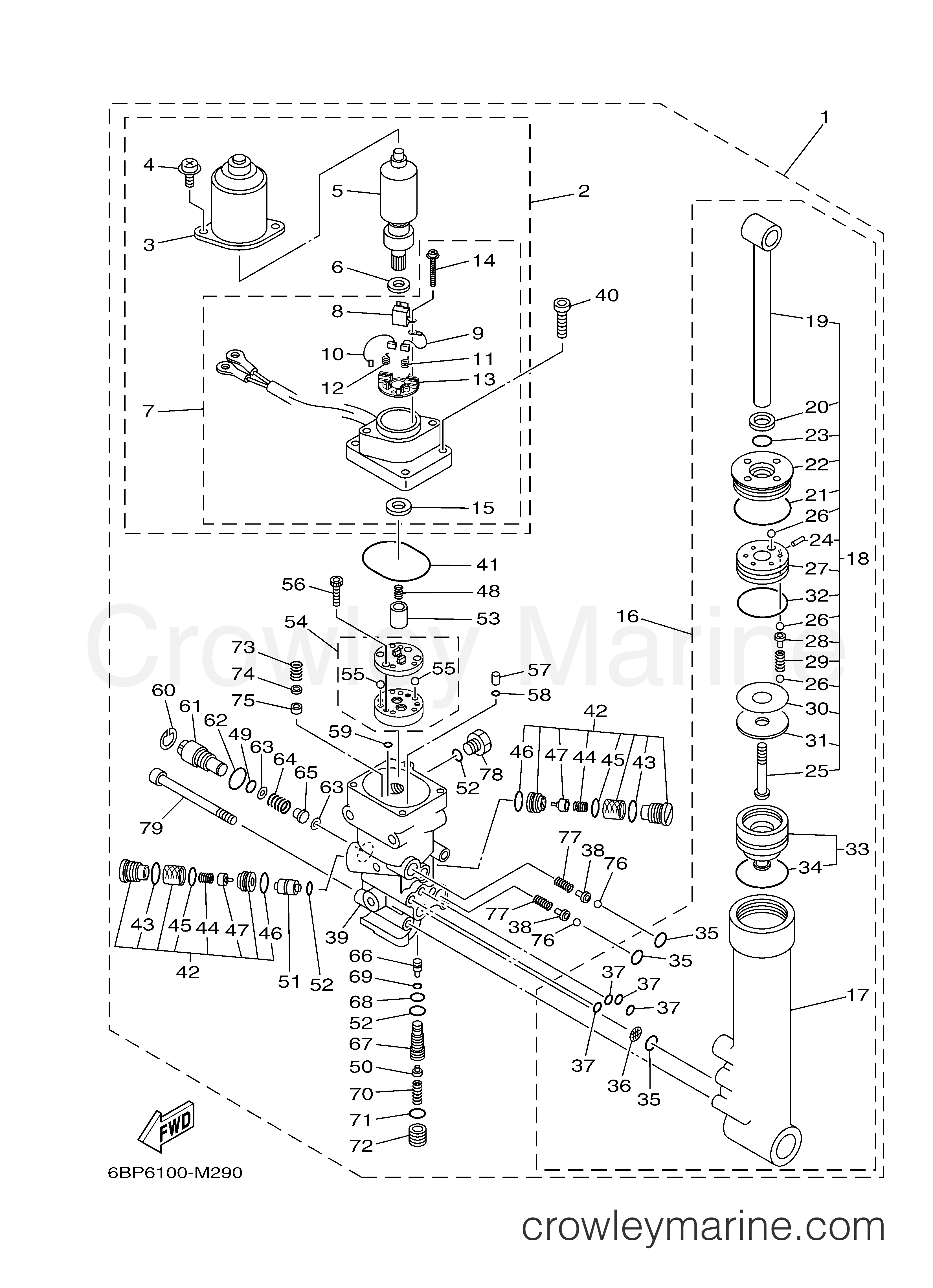 POWER TRIM TILT ASSY - 2013 Outboard 25hp F25SMHA | Crowley Marine