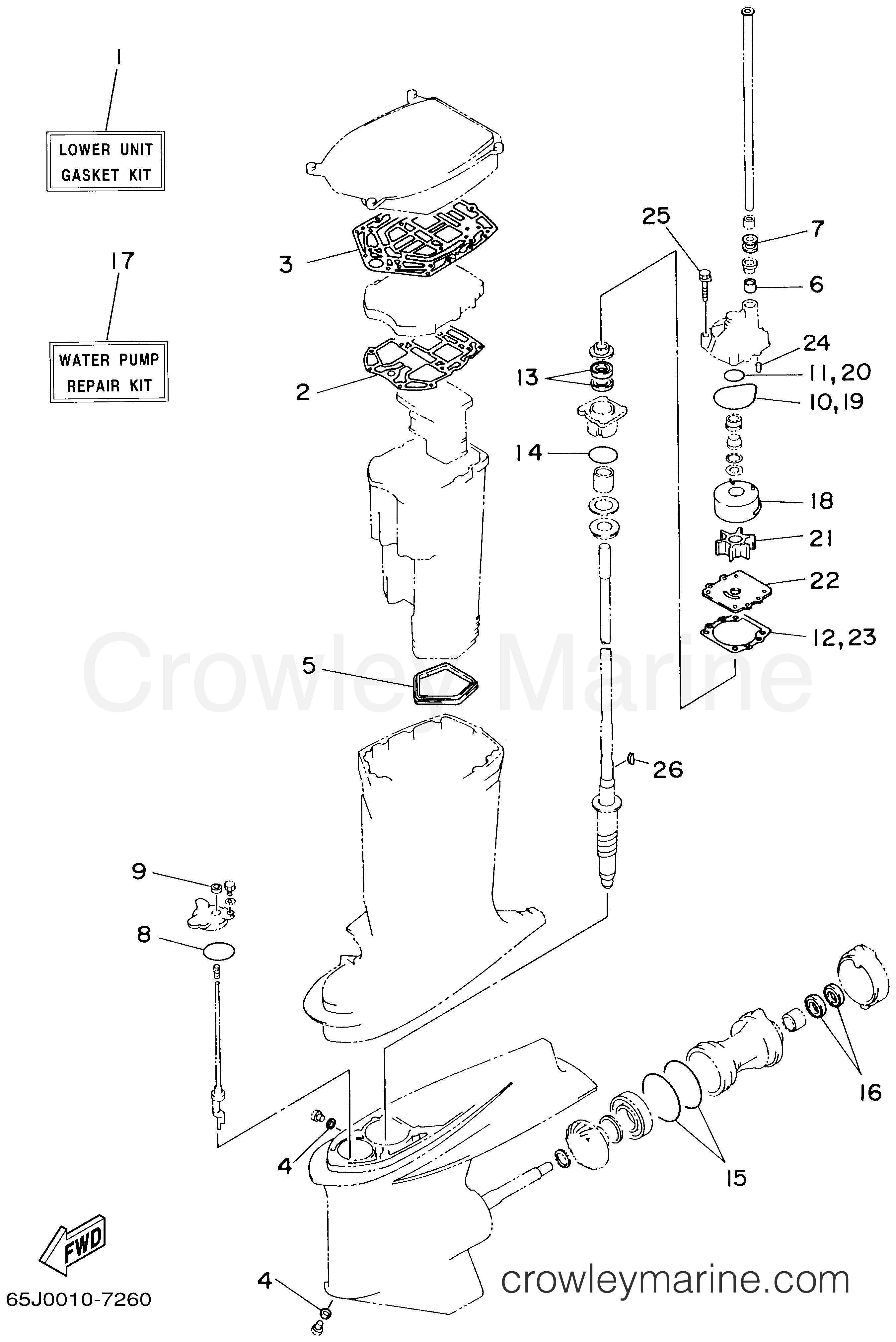 REPAIR KIT 2 - 2002 Outboard 200hp VX200TLRA | Crowley Marine