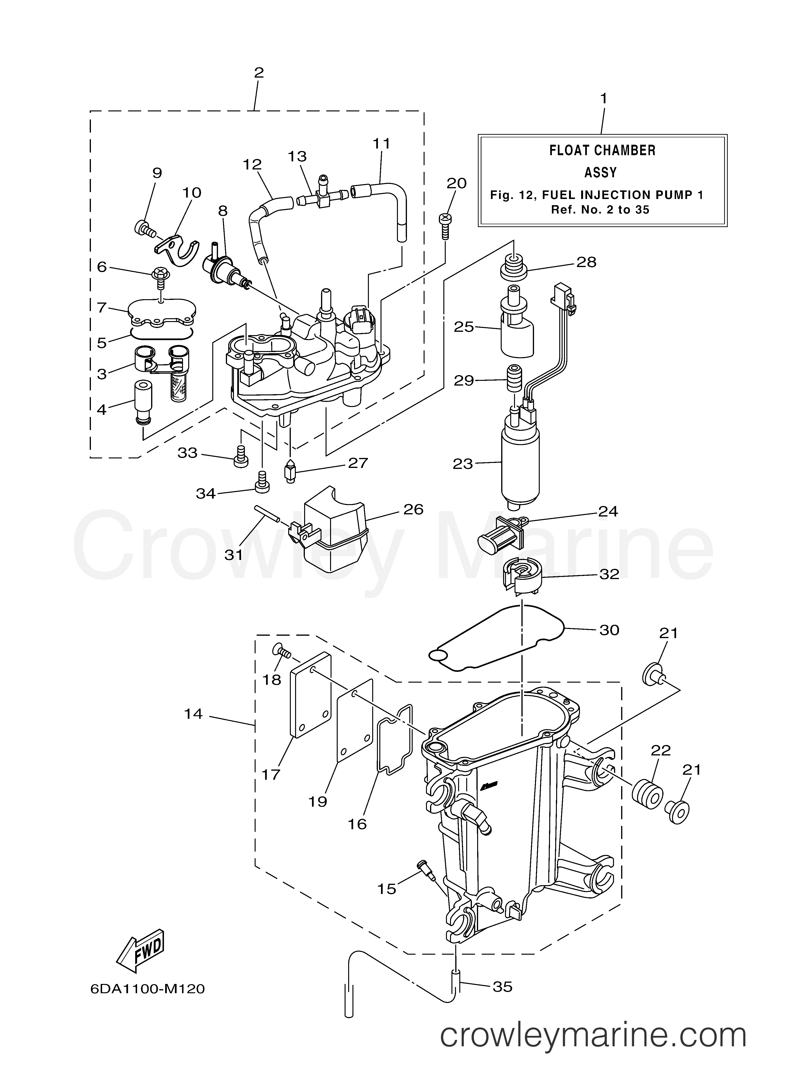 FUEL INJECTION PUMP 1 - 2014 Outboard 200hp F200XB | Crowley Marine