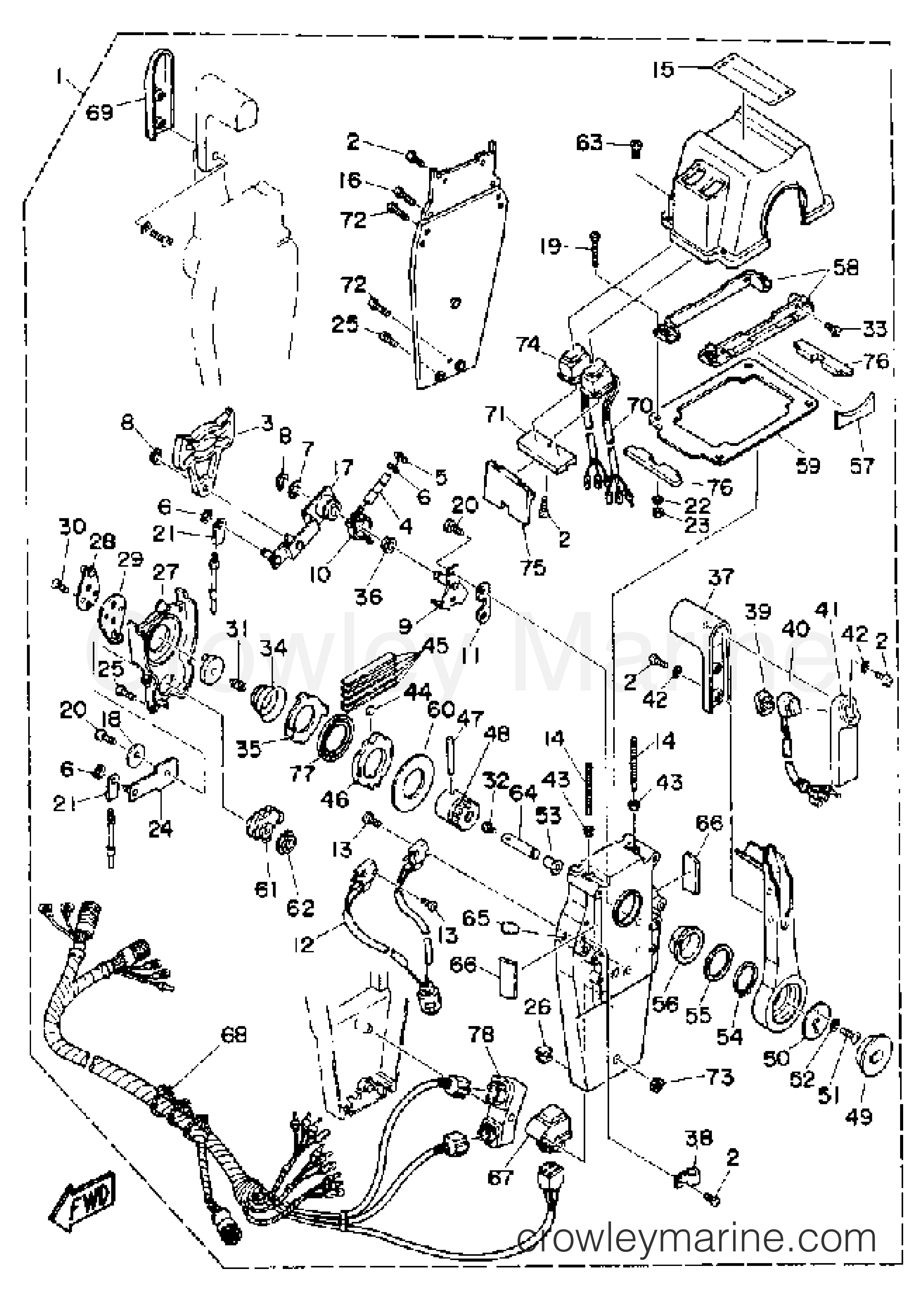 REMOTE CONTROL COMPONENT PARTS 3 - 1990 Stern Drive V8 V8_DR_DL ...