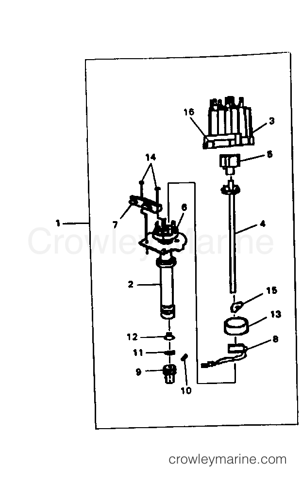 DISTRIBUTOR COMPONENTS - 1990 Stern Drive V8 V8_5.7_ENGINE_EST ...